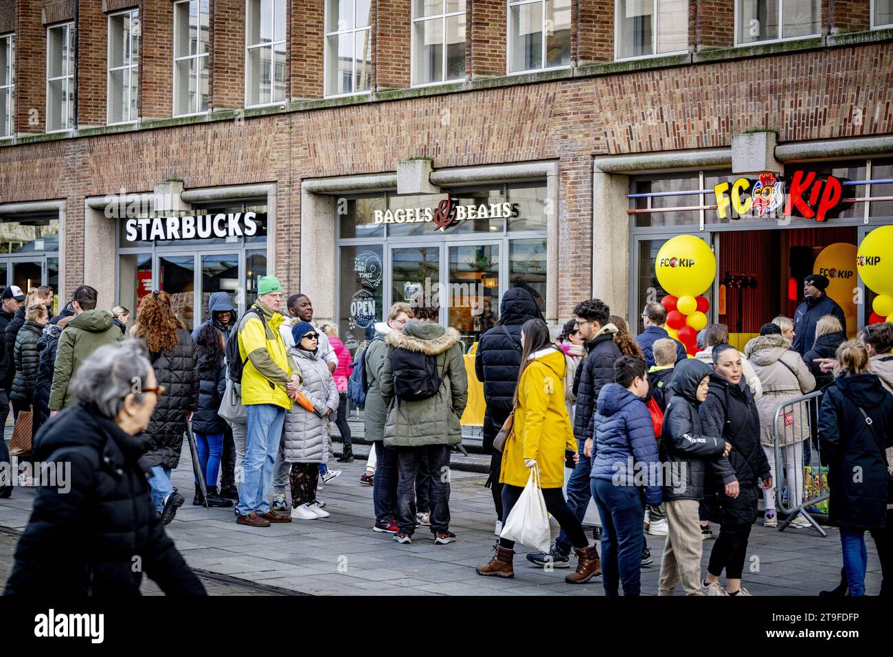 ROTTERDAM - Visitors to Jandino Asporaat's FC Kip restaurant wait in ...