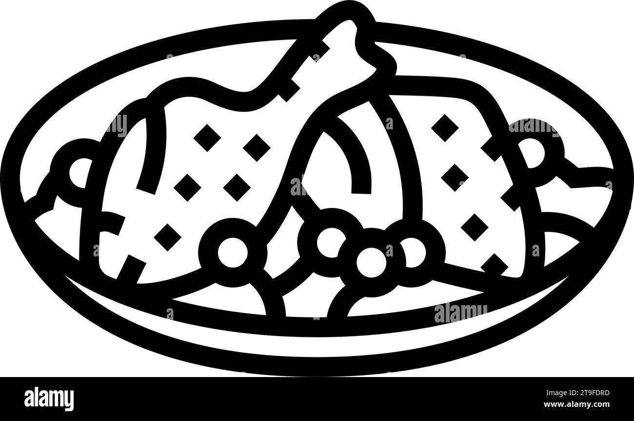 coq au vin french cuisine line icon vector illustration Stock Vector ...