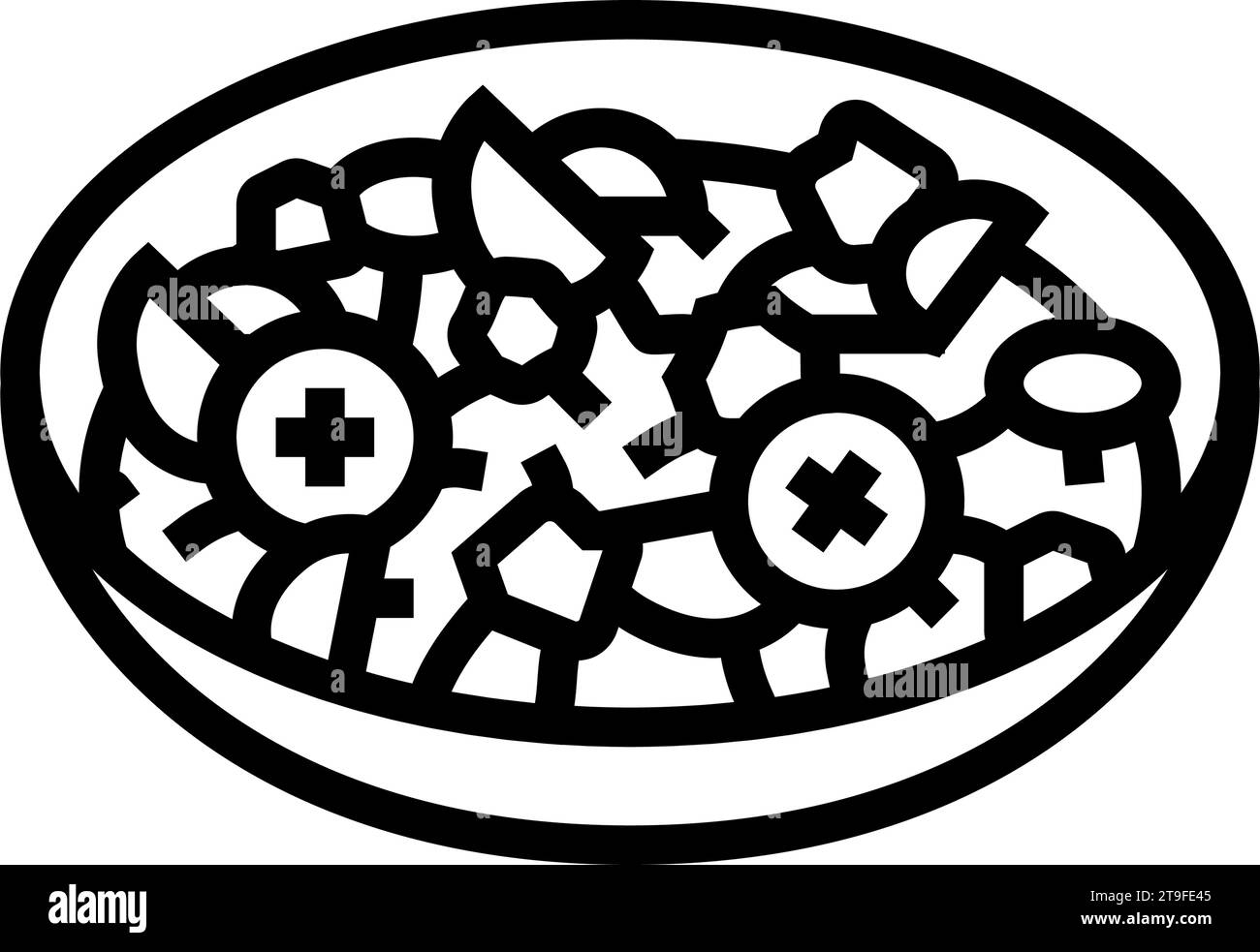 greek salad cuisine line icon vector illustration Stock Vector Image ...