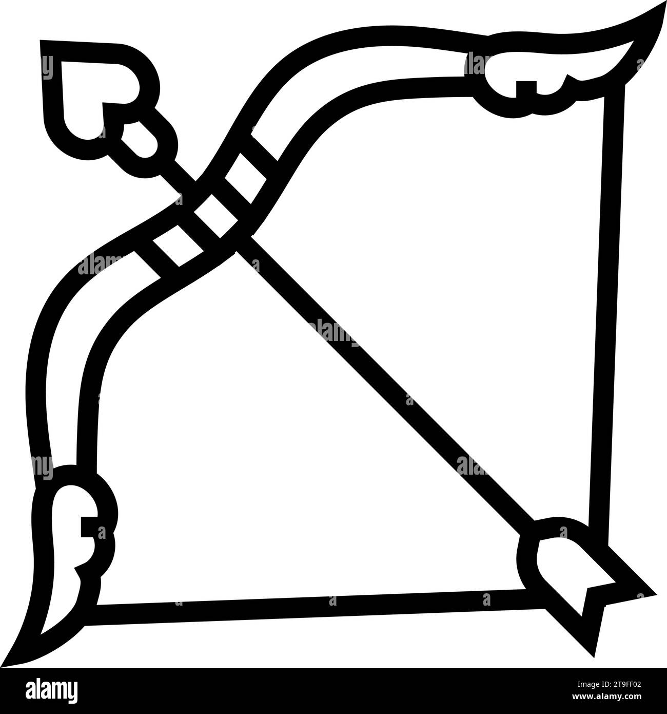 cupid bow arrow line icon vector illustration Stock Vector Image & Art ...