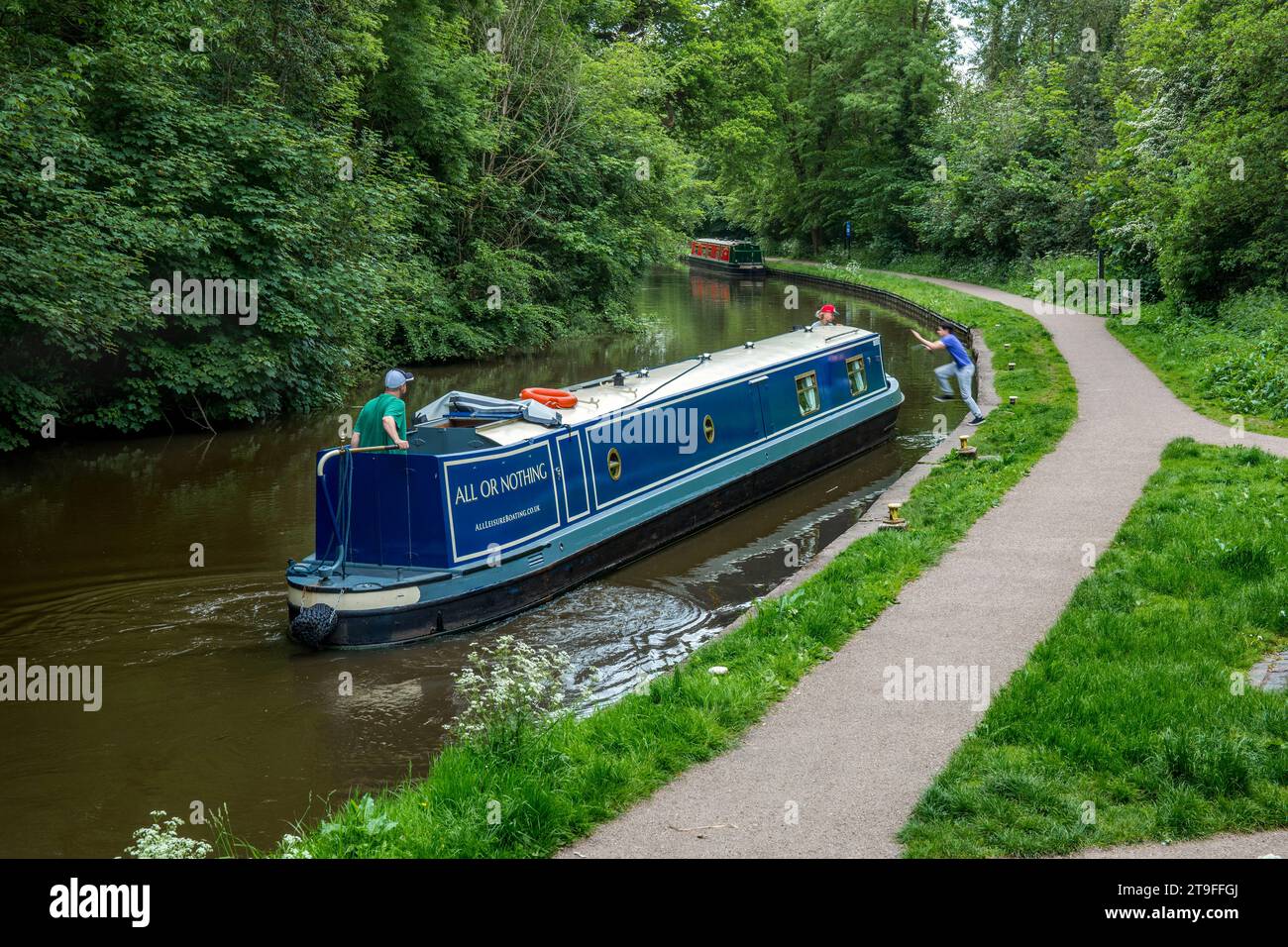 Cannock Chase; Trent and Mersey Canal; Boy Leaps Aboard; Staffordshire ...