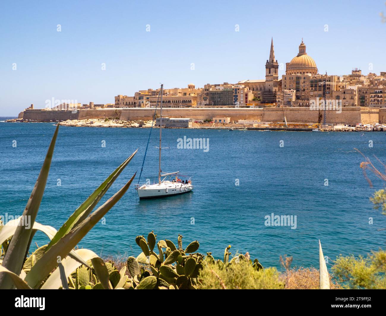 Valletta, Malta - May 2021: View of the historic center of Valletta ...