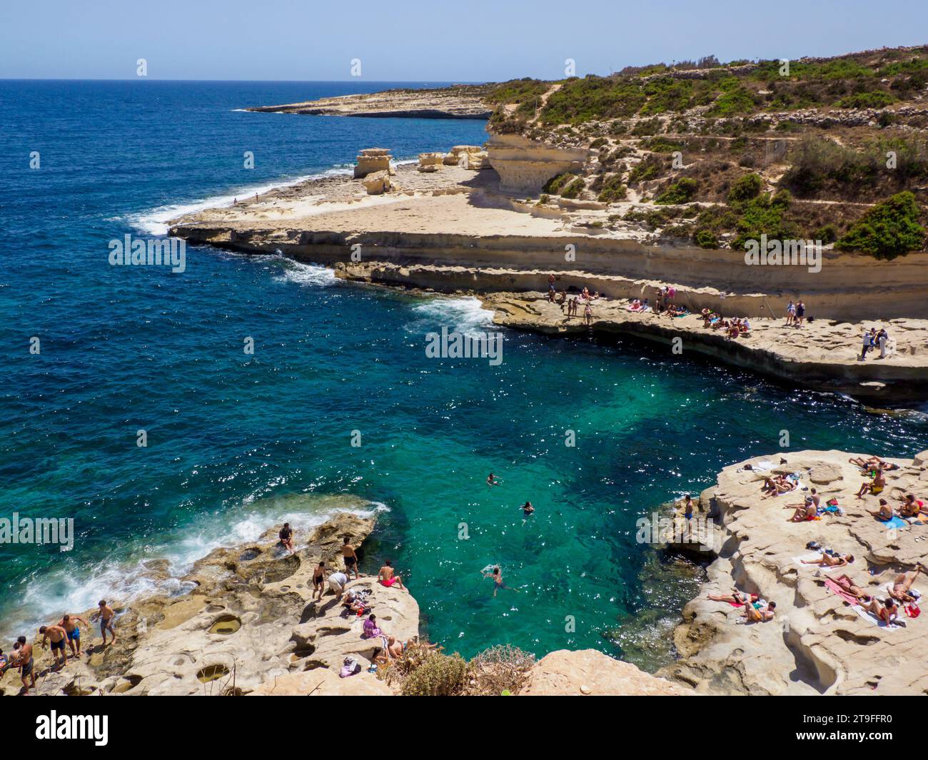 Marsaxlokk, Malta - May, 2021: St. Peter’s Pool is one of the most ...