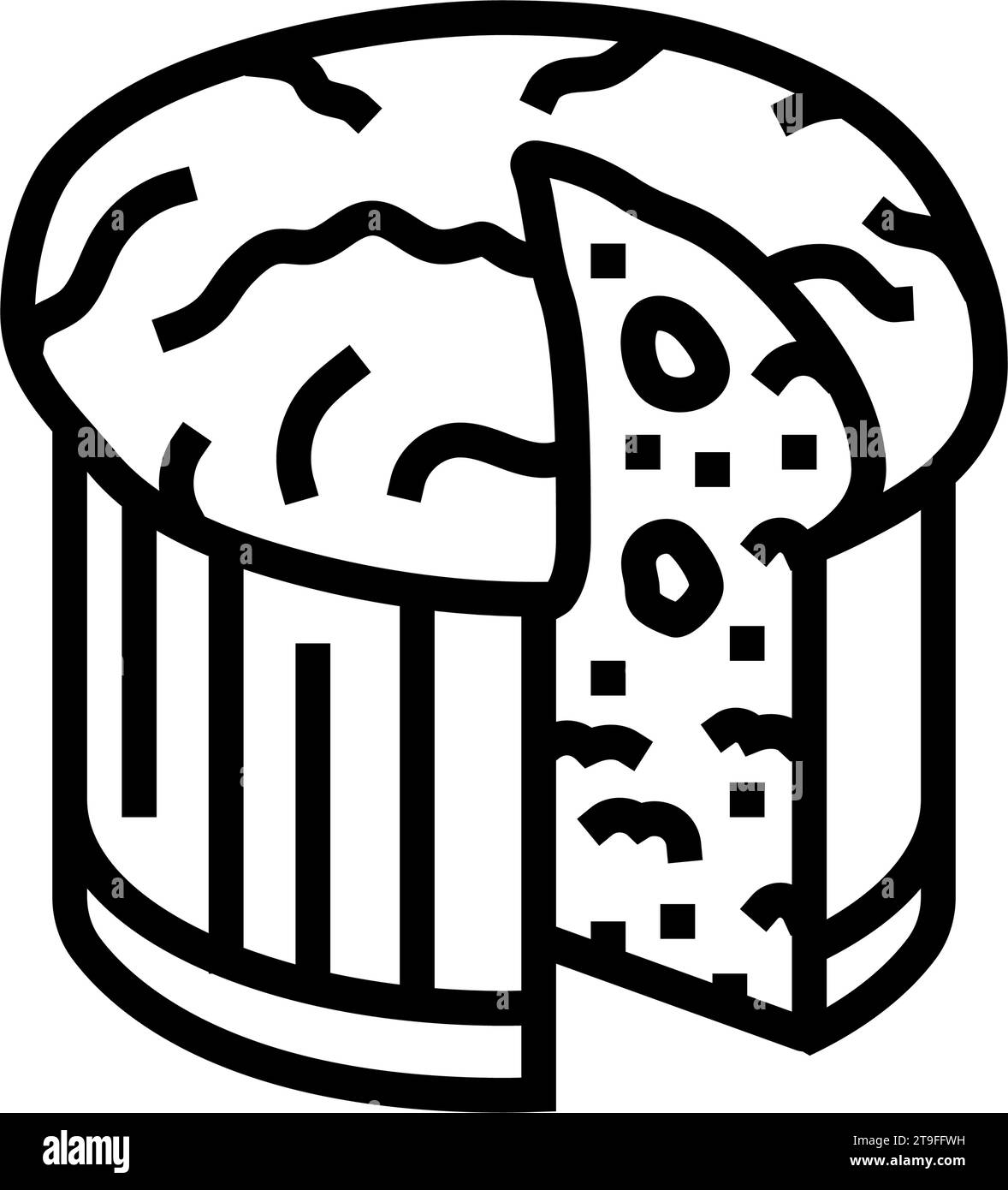 panettone bread italian cuisine line icon vector illustration Stock ...