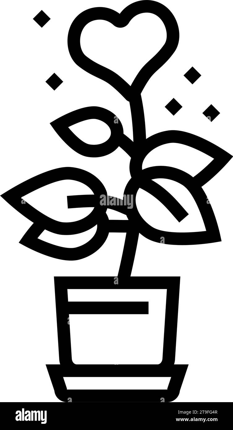 plant heart grow line icon vector illustration Stock Vector Image & Art ...