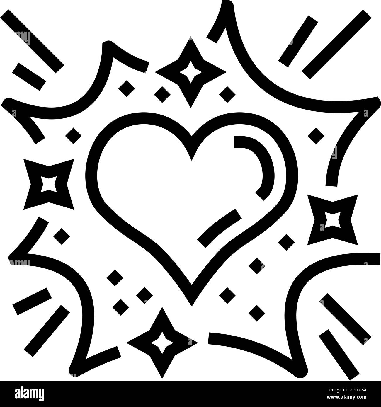 flickering heart strong feelings line icon vector illustration Stock ...