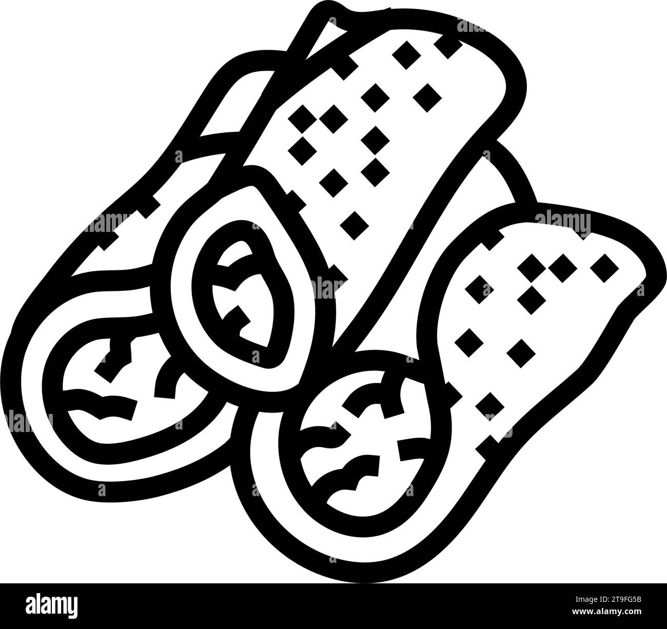cannoli pastry italian cuisine line icon vector illustration Stock ...