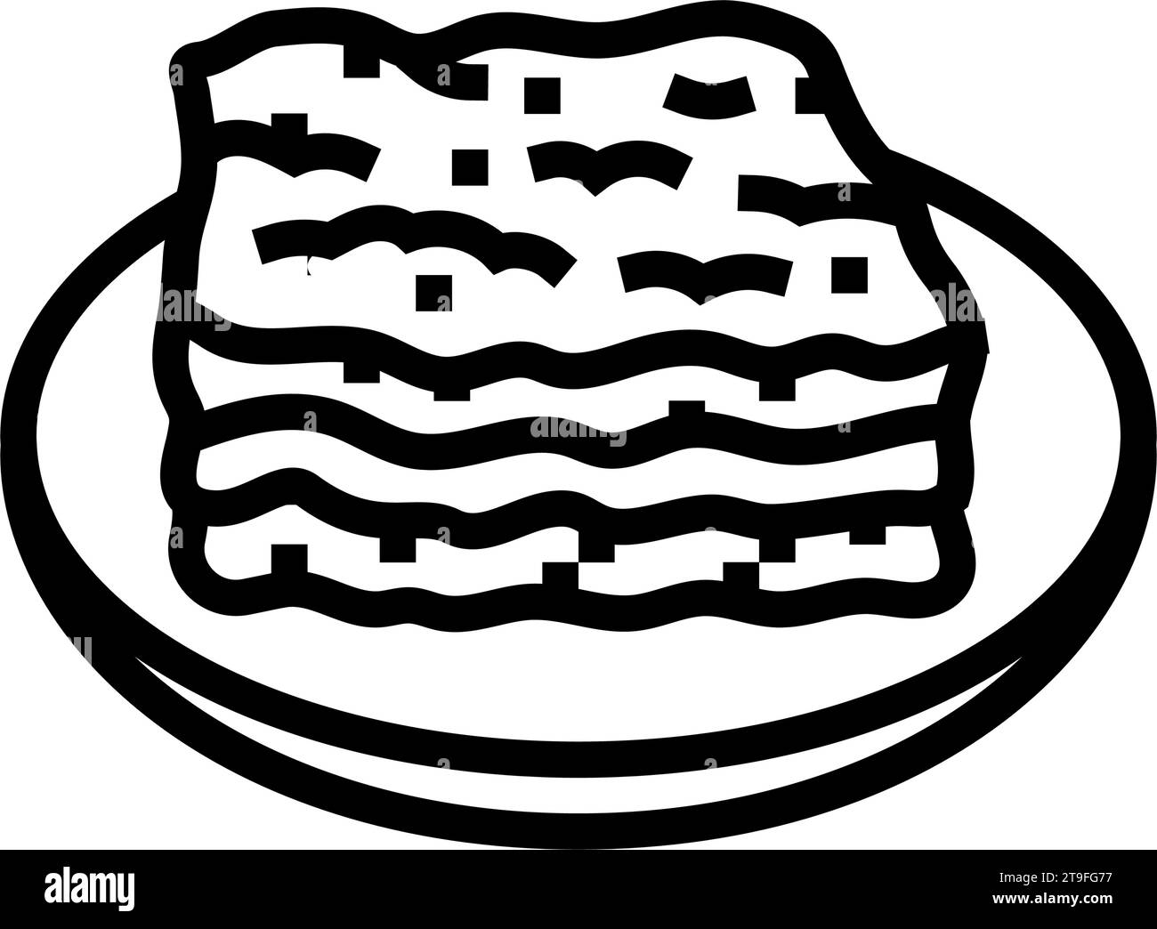 lasagna dish italian cuisine line icon vector illustration Stock Vector ...