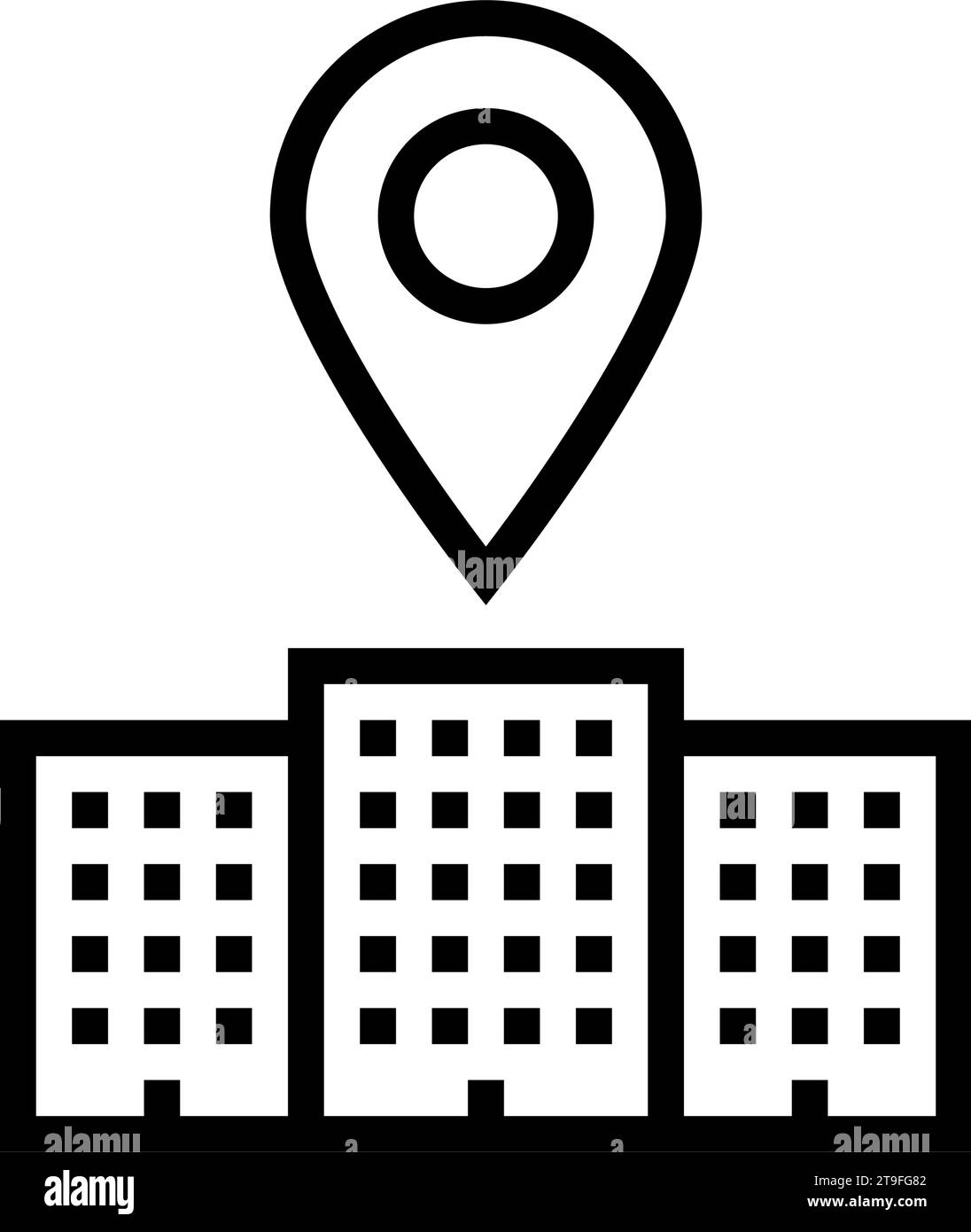 office map location line icon vector illustration Stock Vector Image ...