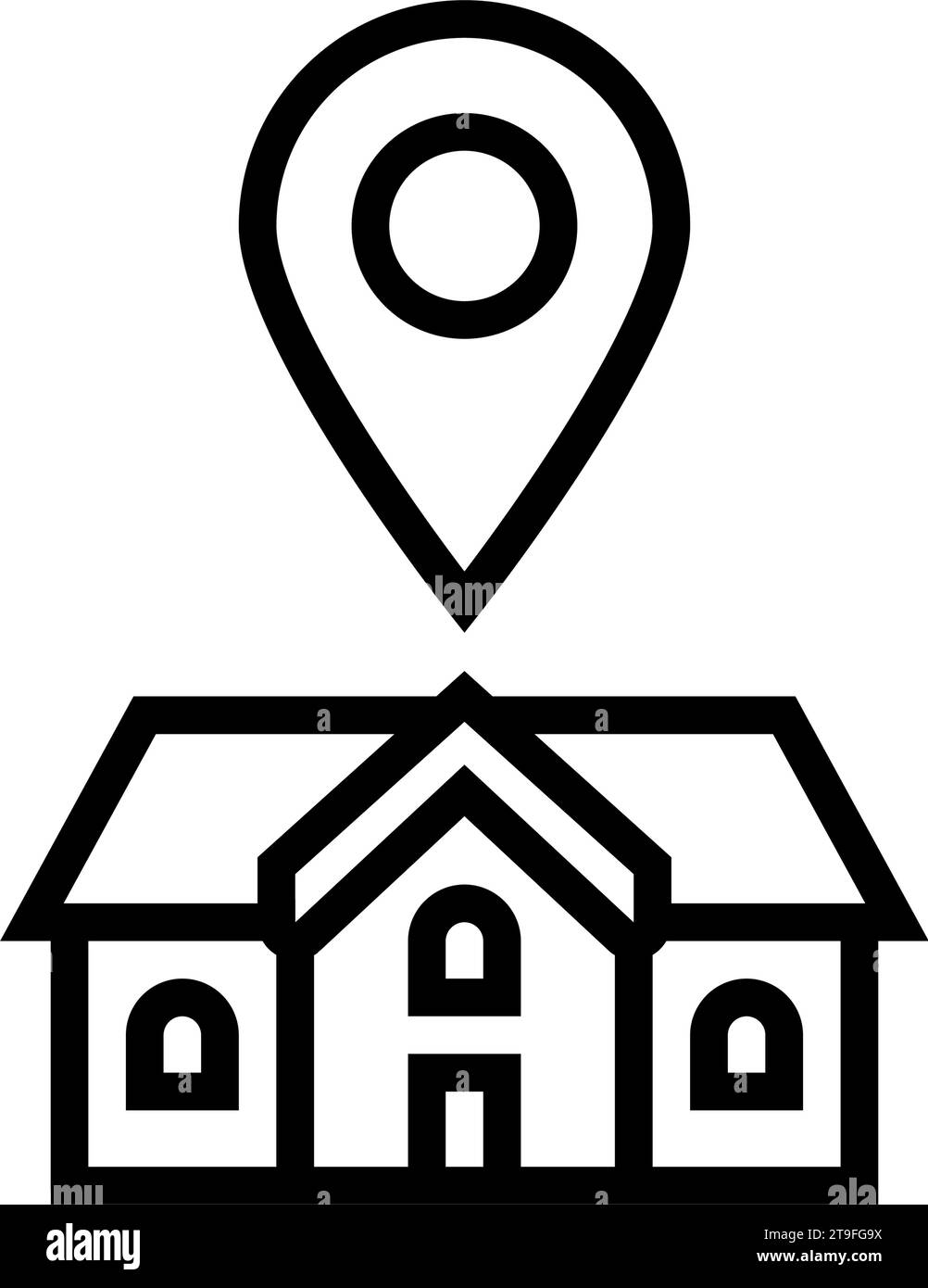 home map location line icon vector illustration Stock Vector Image ...