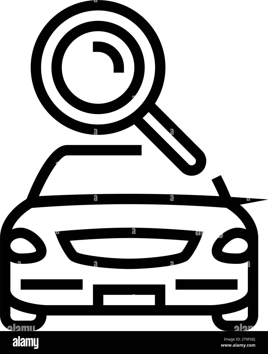 car search magnifying glass line icon vector illustration Stock Vector ...