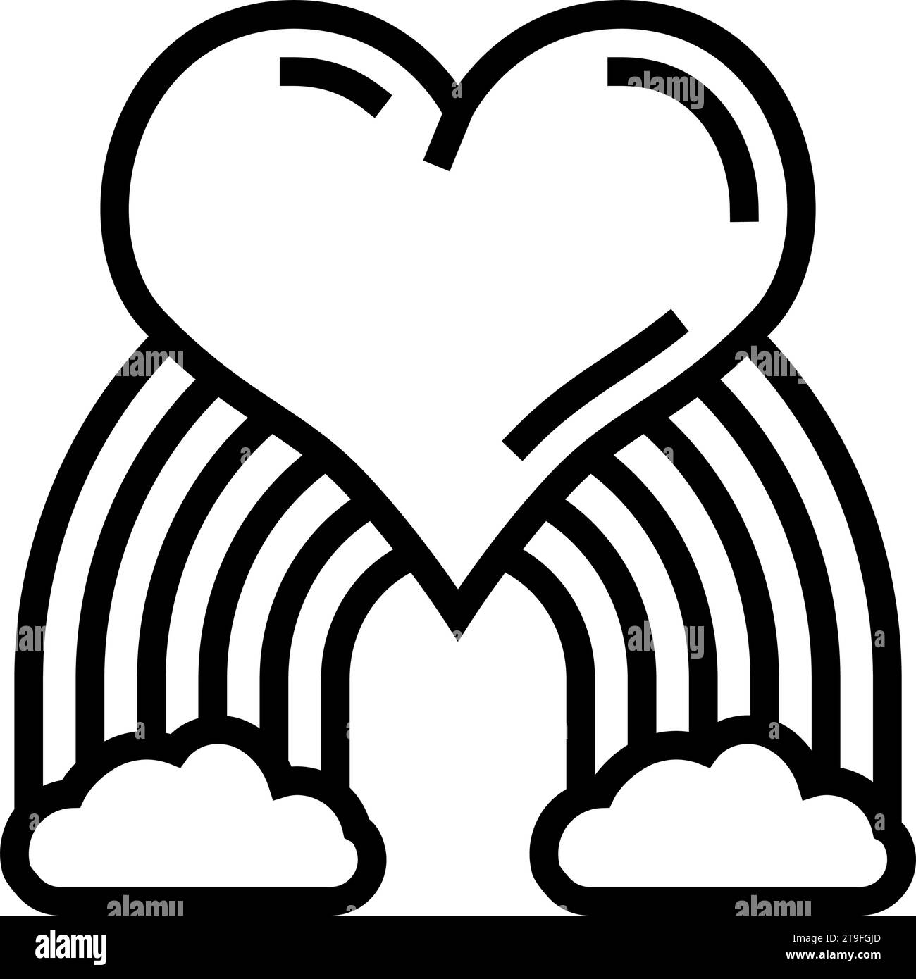 Cute rainbow hearts in Black and White Stock Photos & Images - Alamy