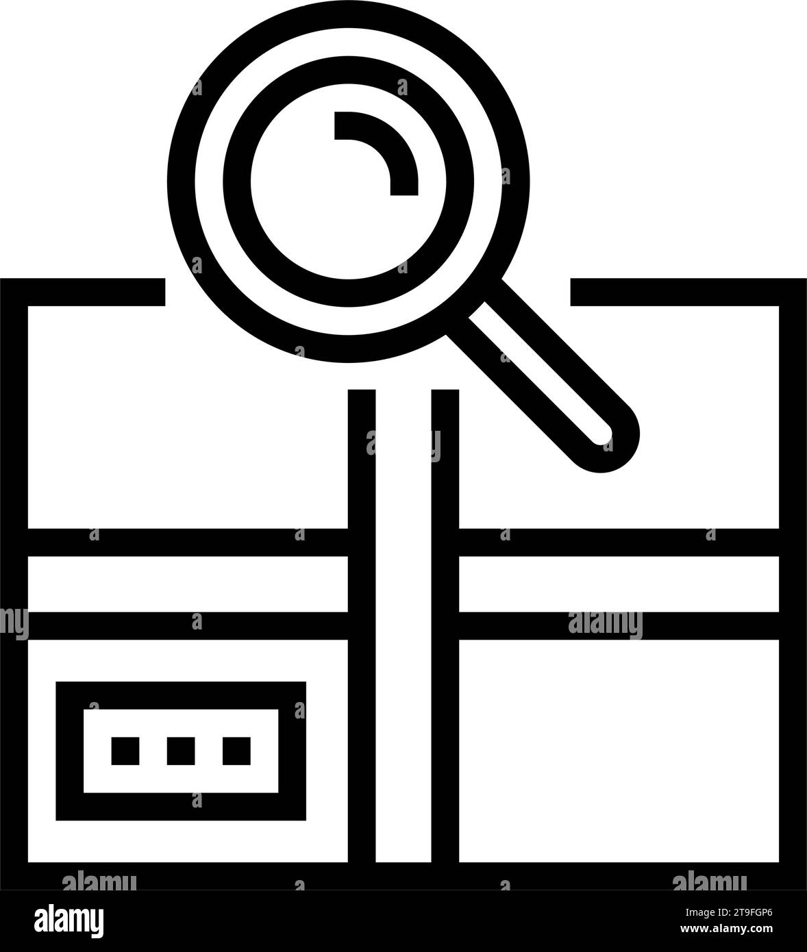 package search magnifying glass line icon vector illustration Stock ...