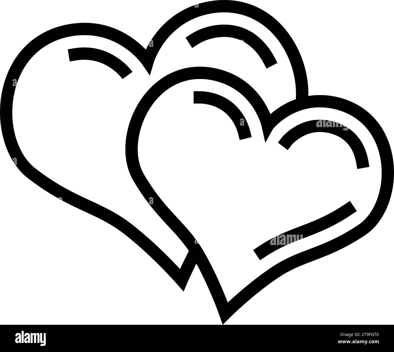 two hearts line icon vector illustration Stock Vector Image & Art - Alamy