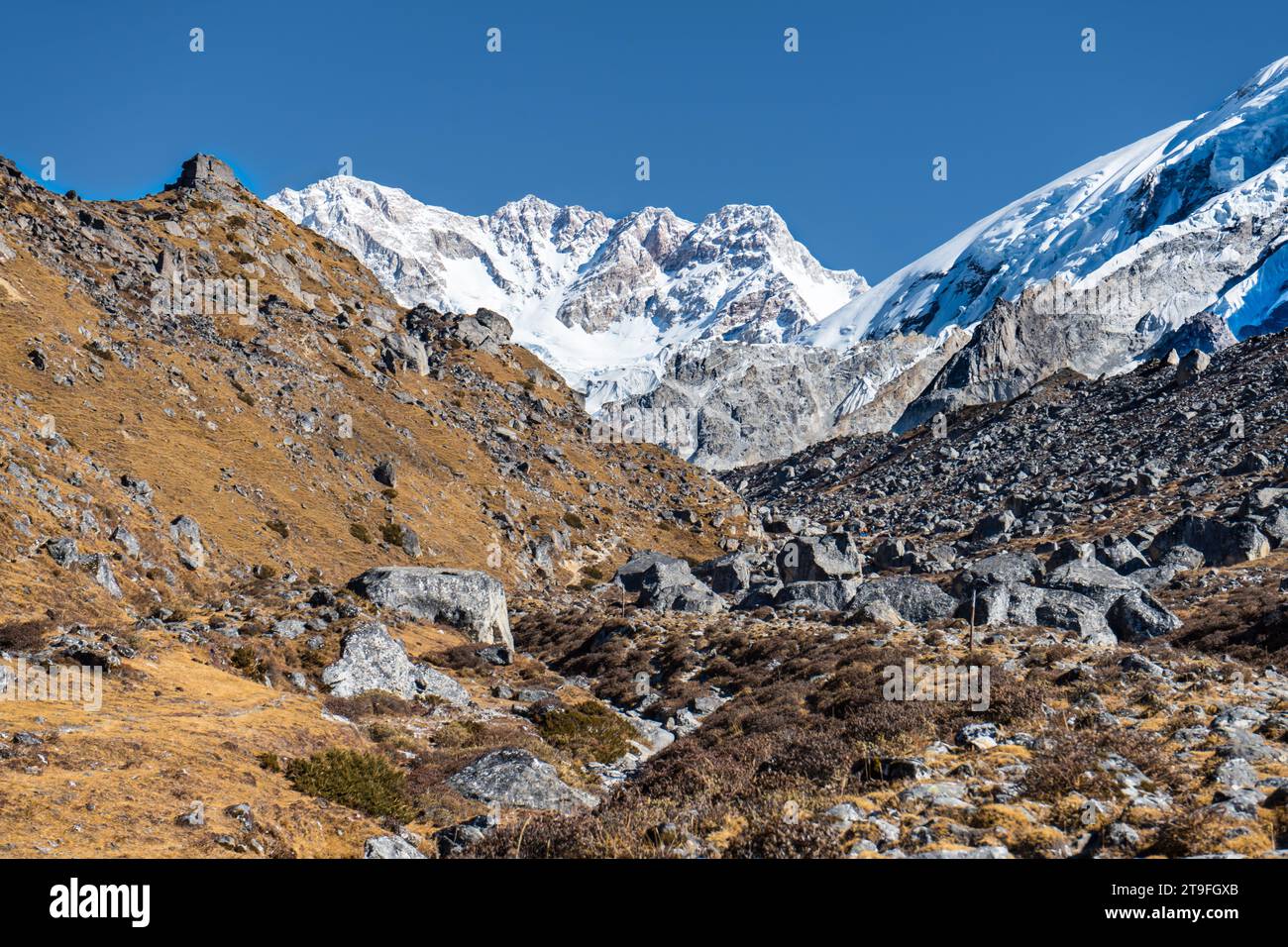 Himalayan Mountains View from Oktang of Kanchenjunga Base Camp South ...