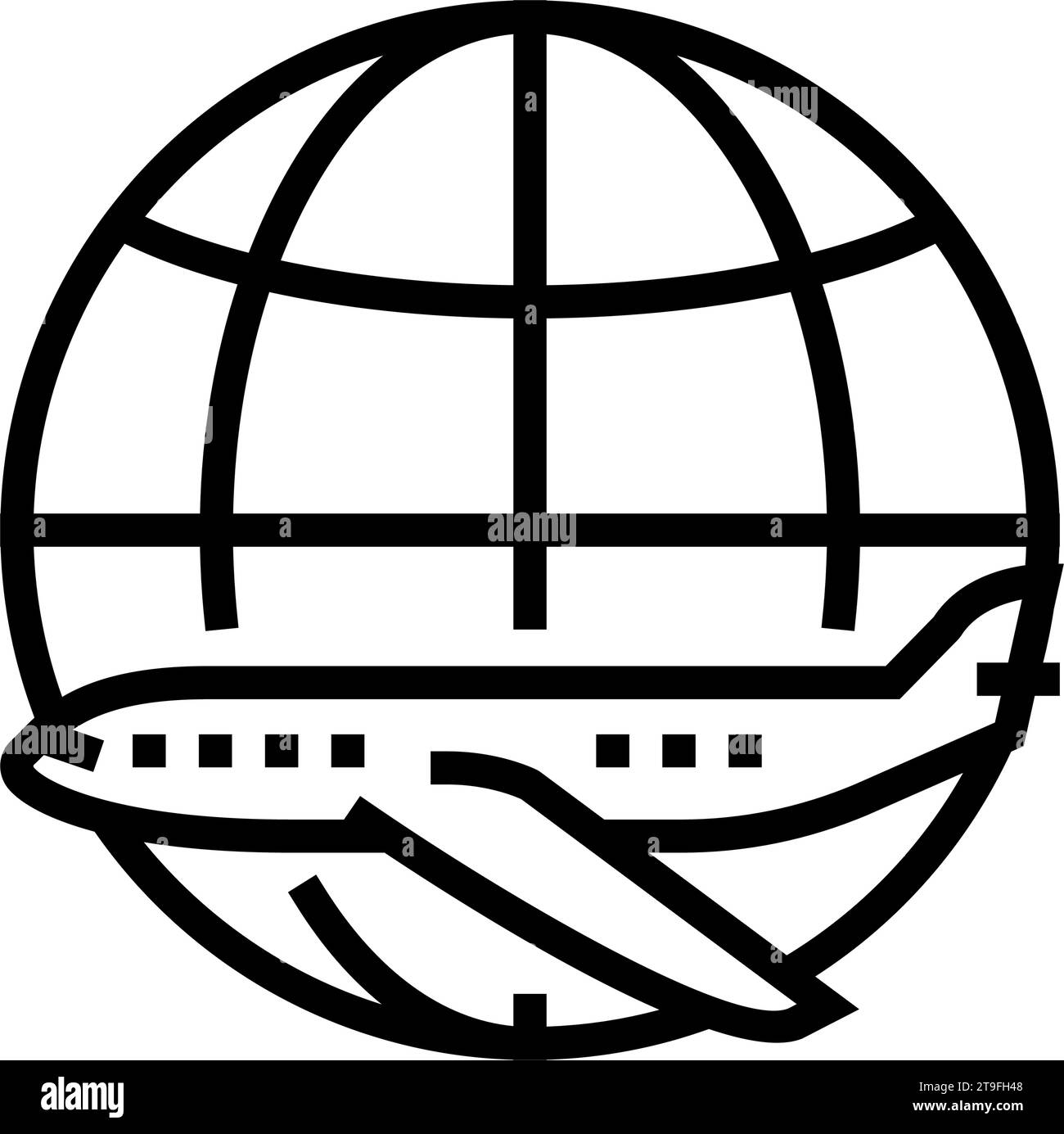 airplane planet map location line icon vector illustration Stock Vector ...