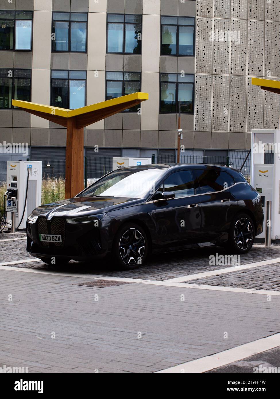 Electric car charging station situated adjacent to 'Newcatle United ...