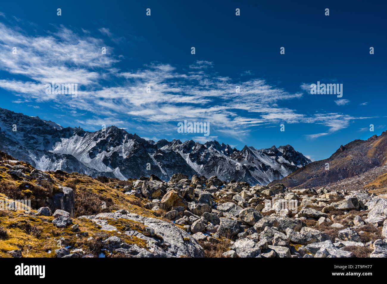 Beautiful Himalayan Landscape with Snow capped Mountains in ...