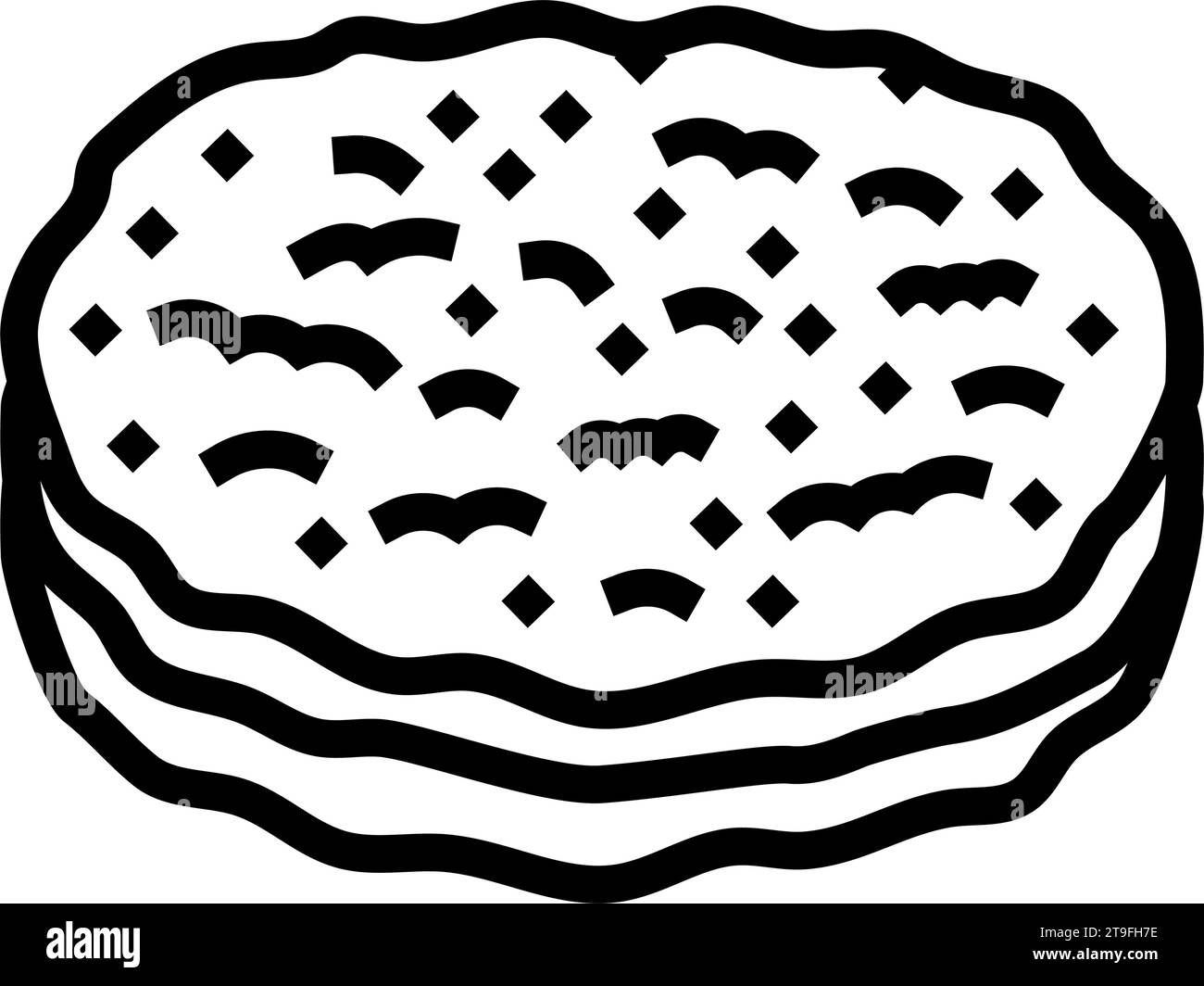 lahmacun tur turkish cuisinekish line icon vector illustration Stock ...