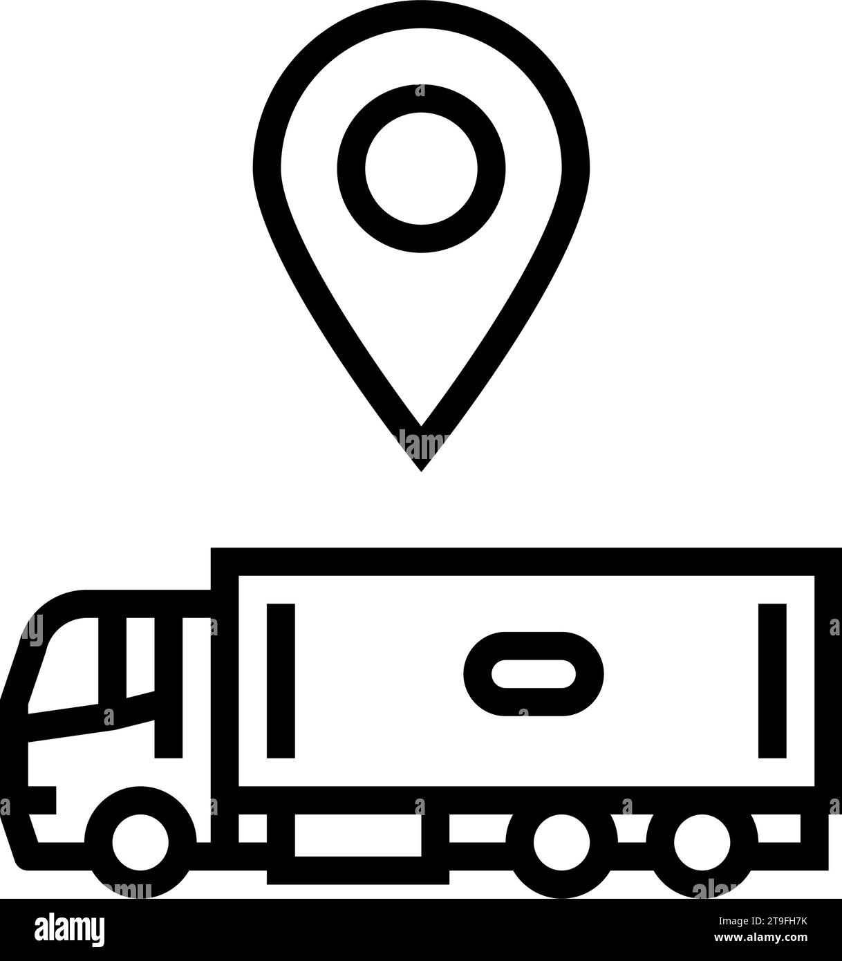 truck map location line icon vector illustration Stock Vector Image ...