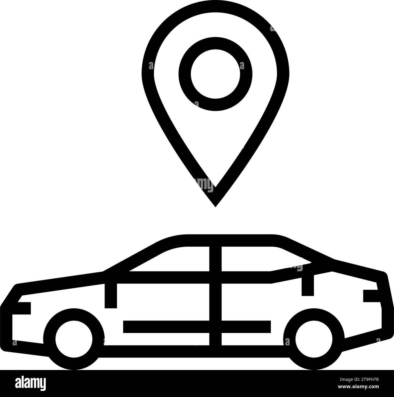 car map location line icon vector illustration Stock Vector Image & Art ...