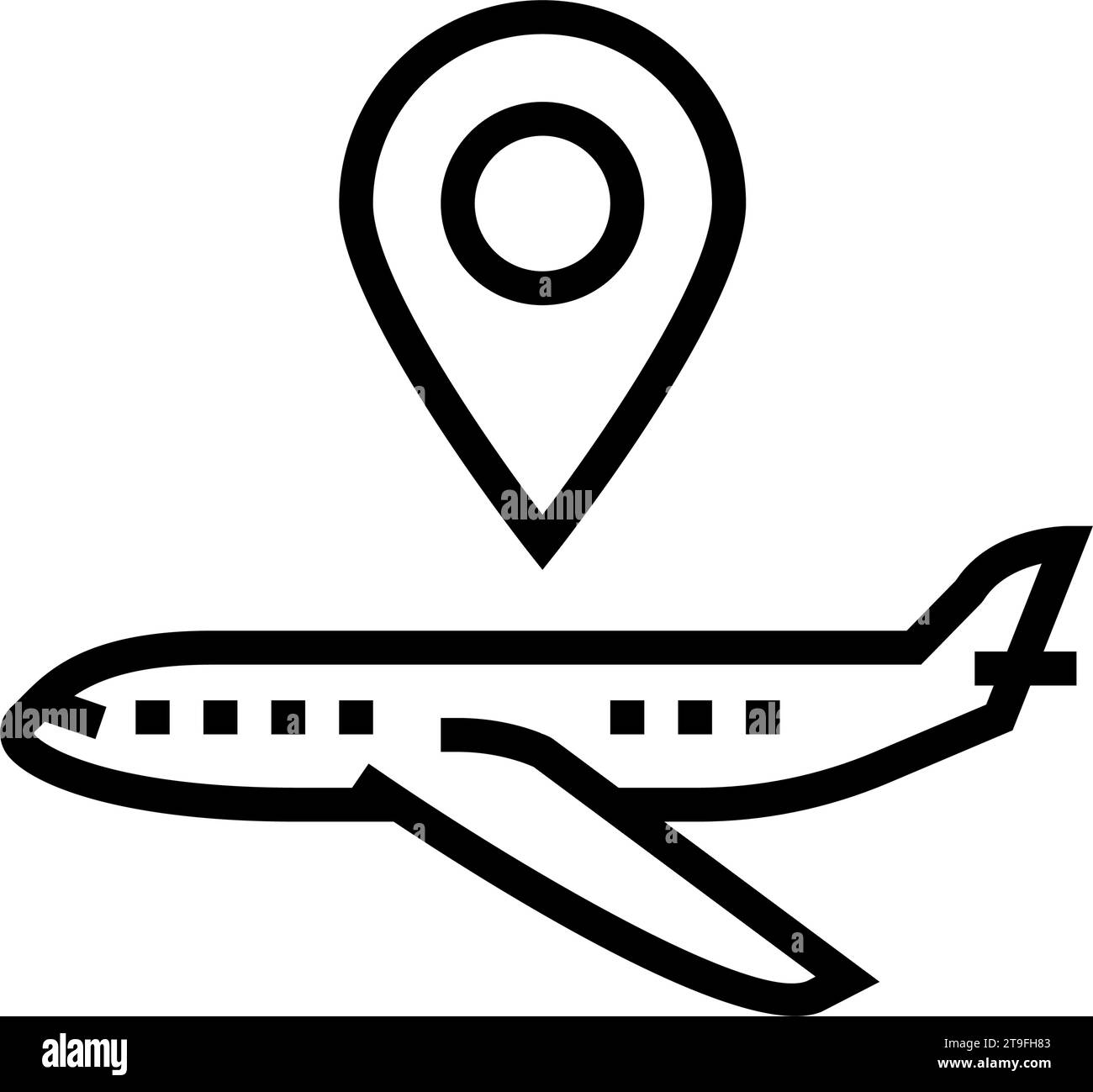 airplane map location line icon vector illustration Stock Vector Image ...
