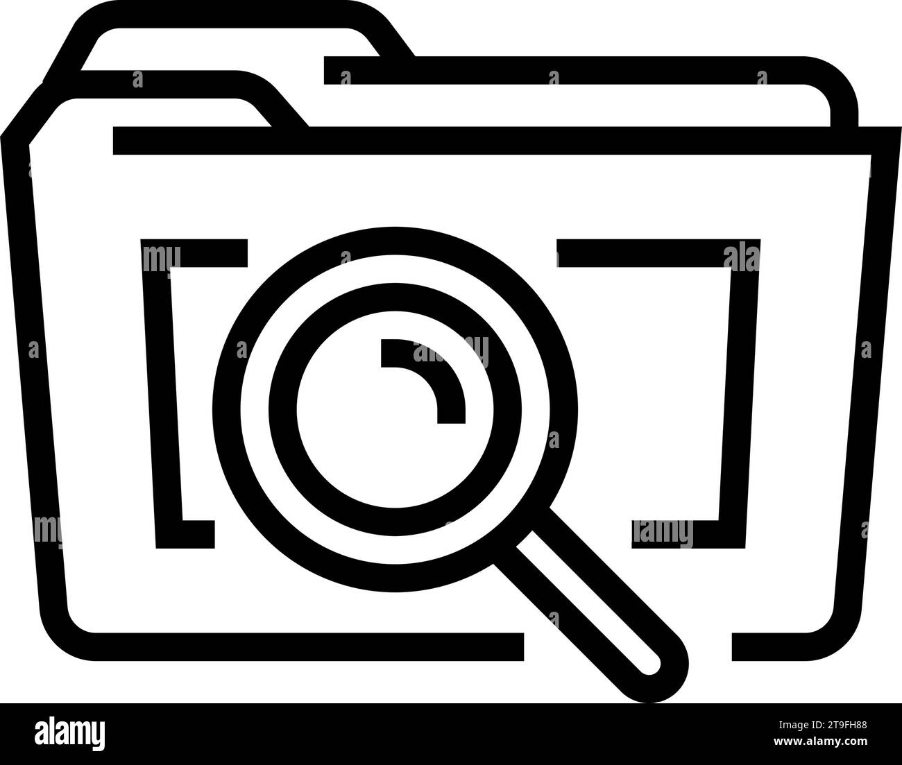 folder search magnifying glass line icon vector illustration Stock ...