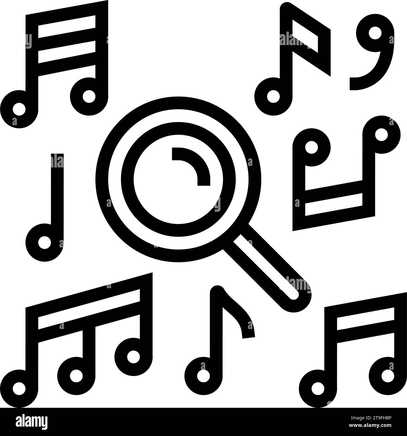 notes search magnifying glass line icon vector illustration Stock ...