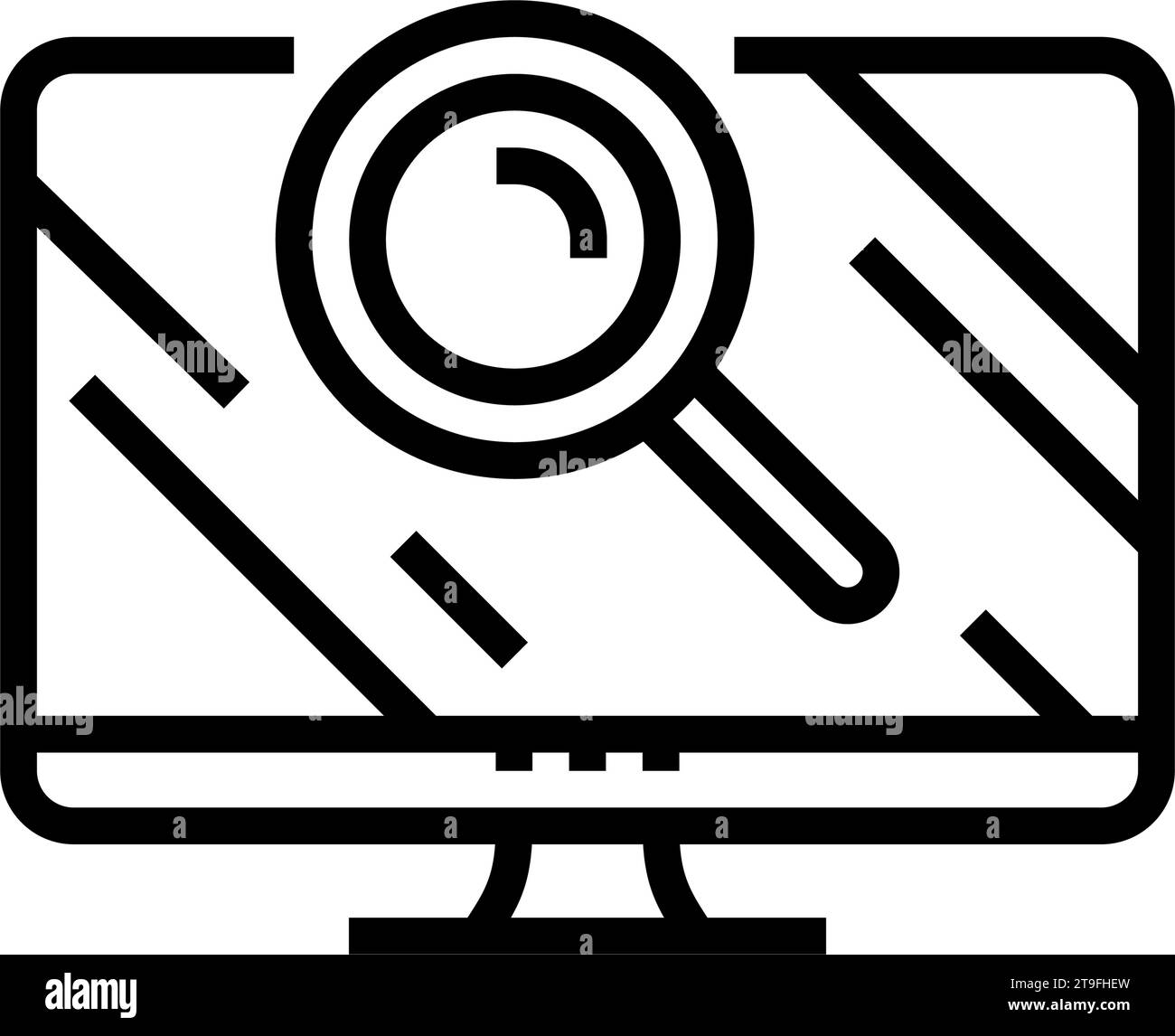 computer search magnifying glass line icon vector illustration Stock ...