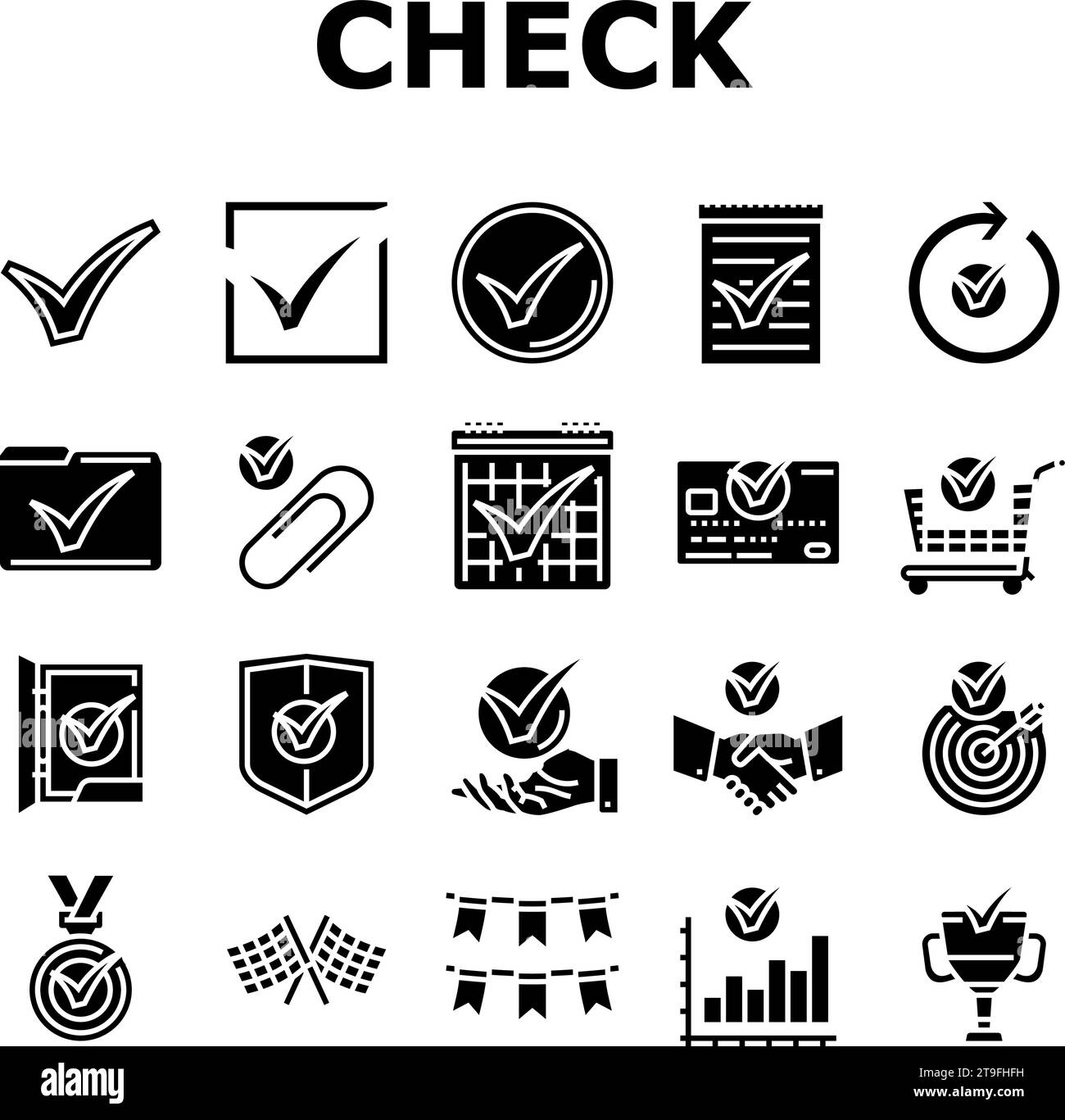 check mark tick ok icons set vector Stock Vector Image & Art - Alamy