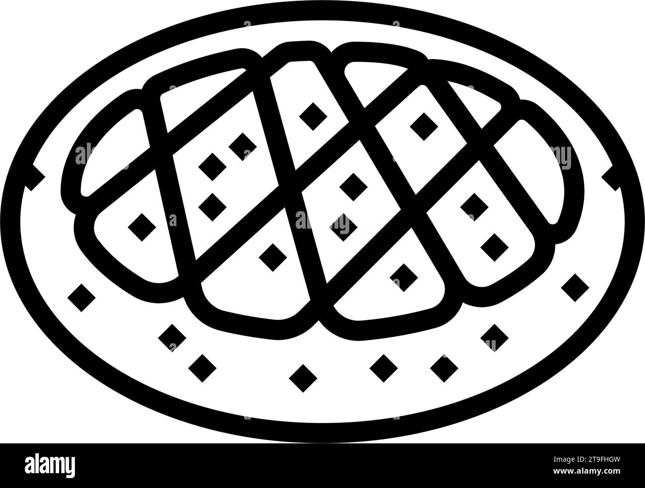 pita bread turkish cuisine line icon vector illustration Stock Vector ...