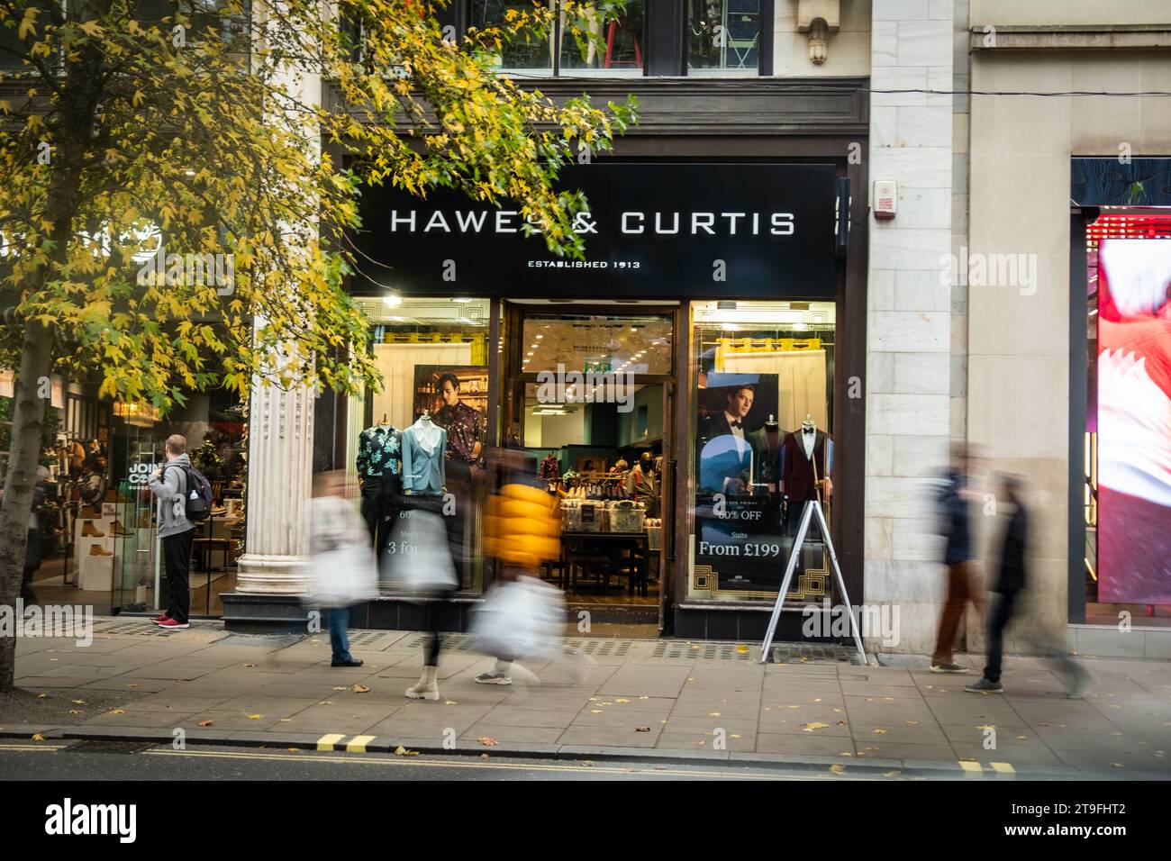 LONDON- NOVEMBER 23, 2023: Hawes and Curtis, British fashion retail ...