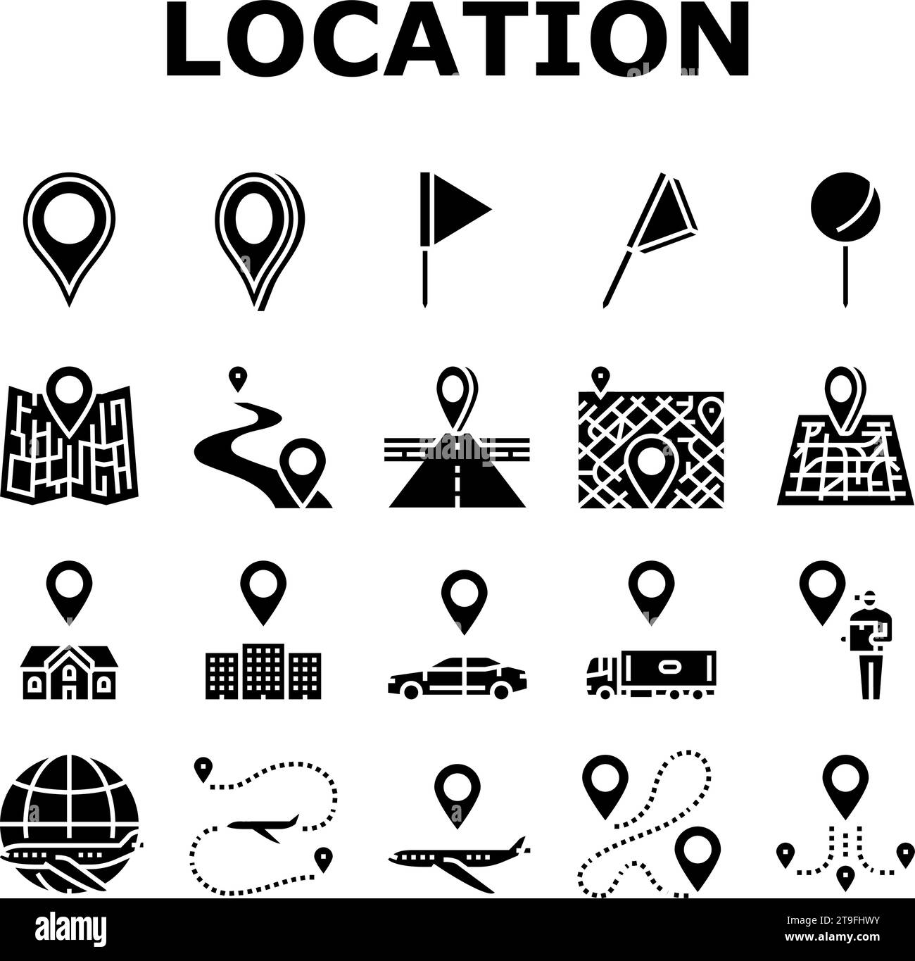 location pin map point icons set vector Stock Vector Image & Art - Alamy