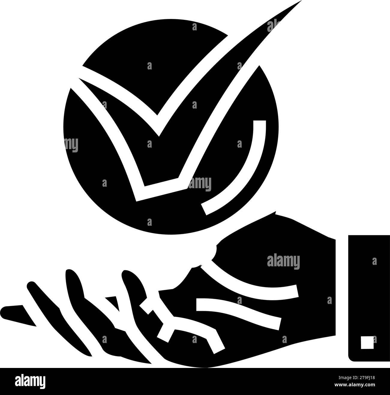 hand check mark glyph icon vector illustration Stock Vector Image & Art ...