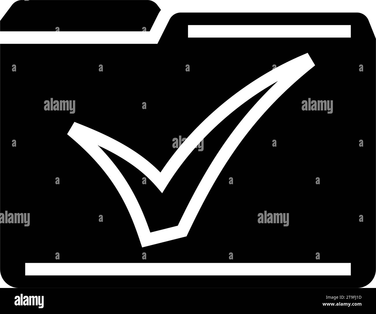 Black folder icon checkmark hi-res stock photography and images - Alamy