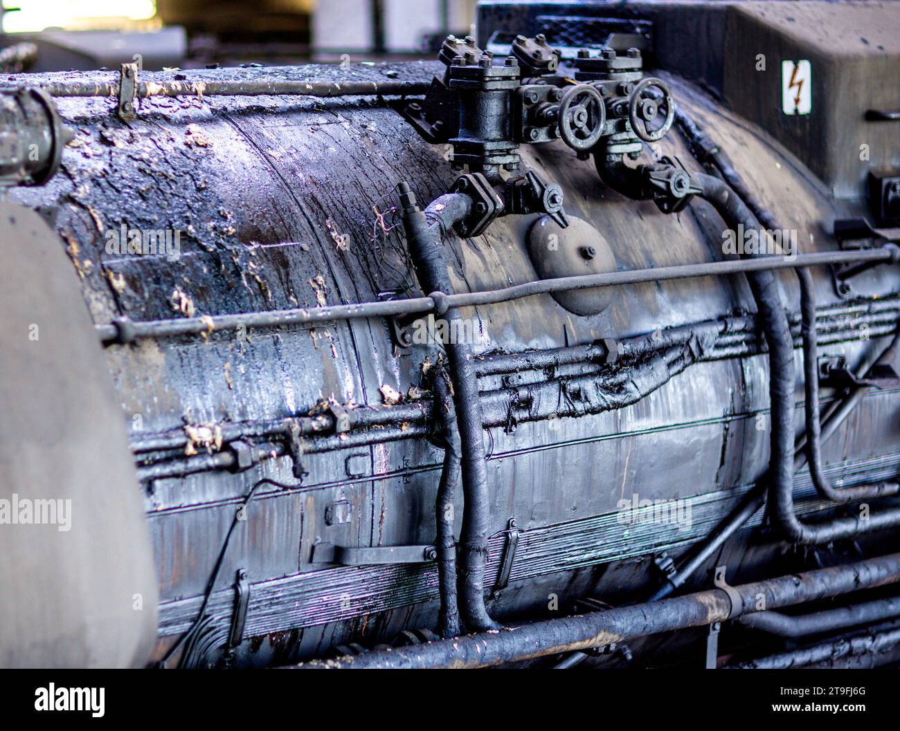 Schwerin, Germany. 25th Nov, 2023. Steam locomotives damaged in a major ...