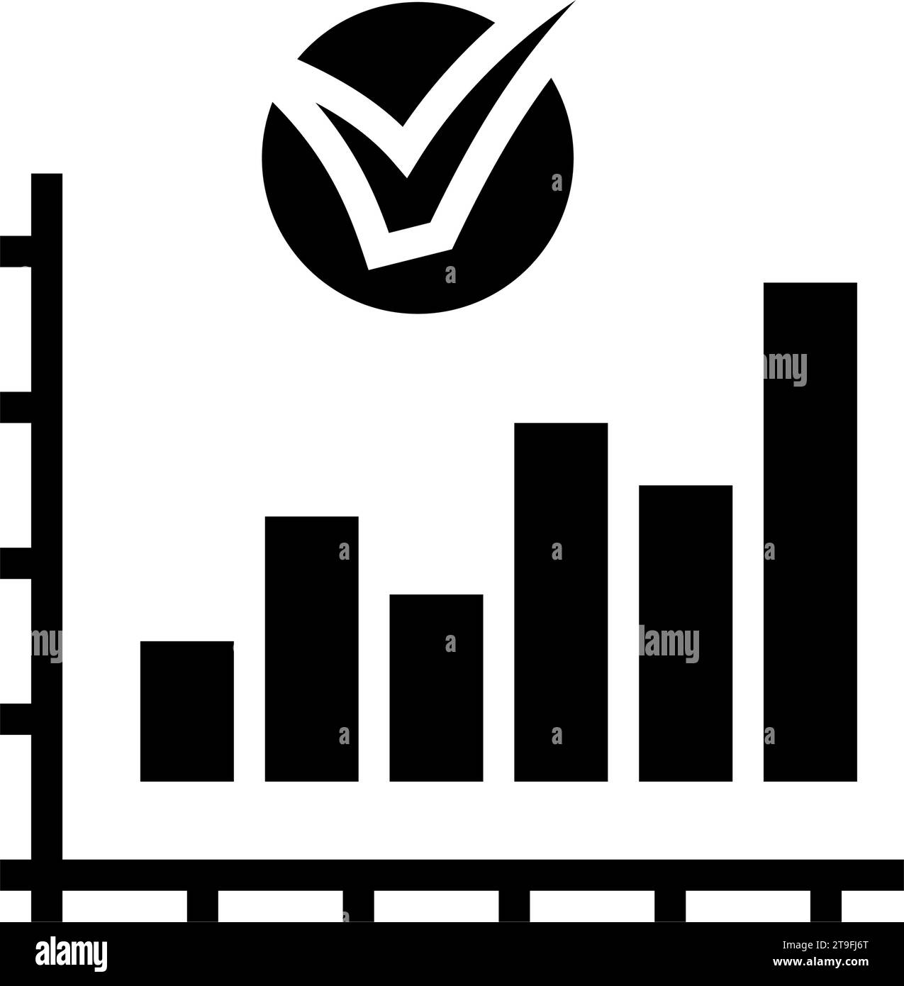 graph check mark glyph icon vector illustration Stock Vector Image ...