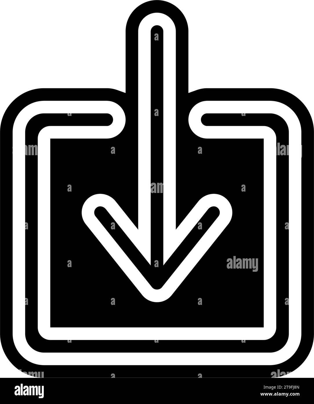 down arrow data loading glyph icon vector illustration Stock Vector ...