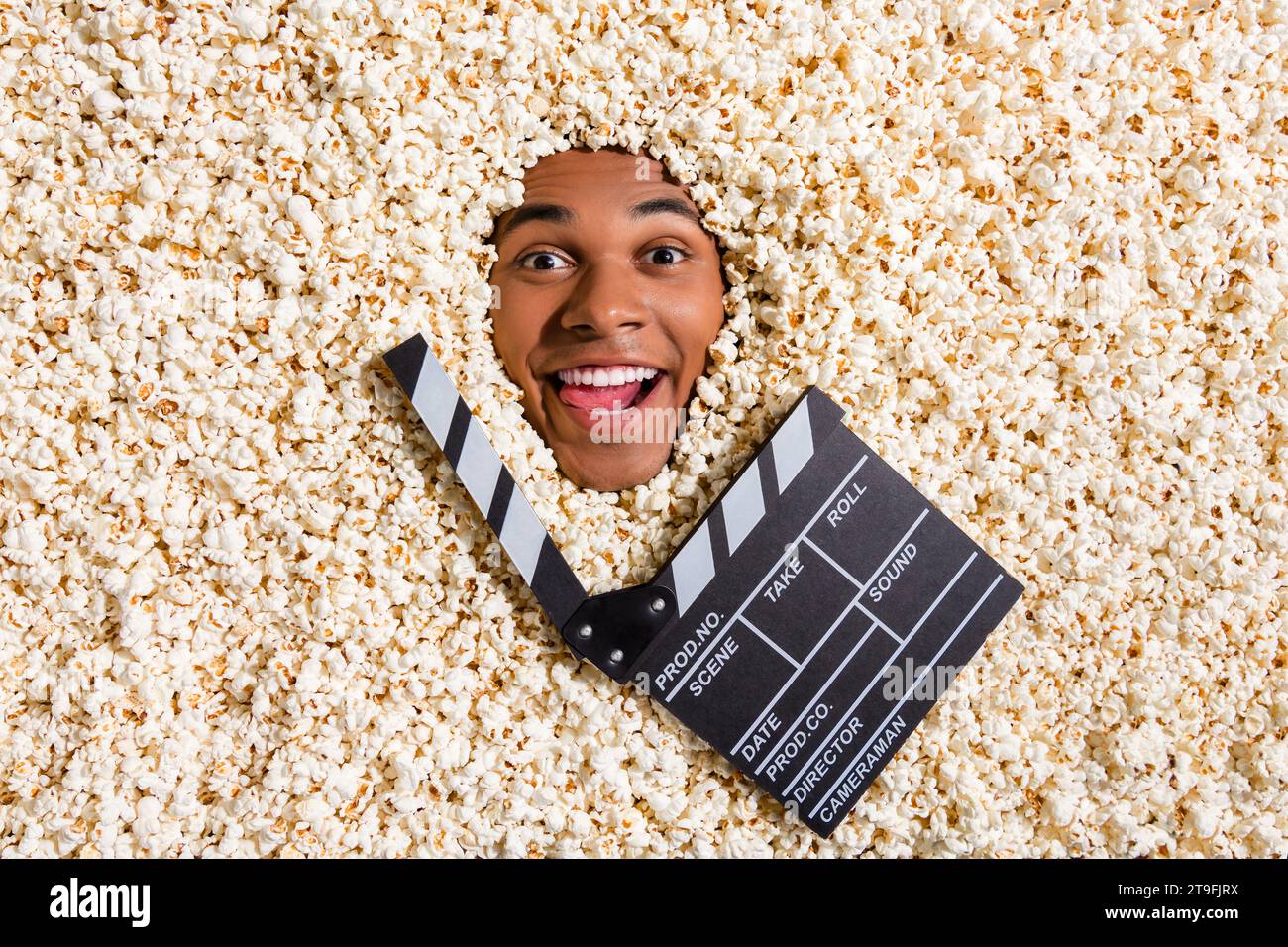 Photo of excited film addicted guy full pop corn cant wait new comeduy ...
