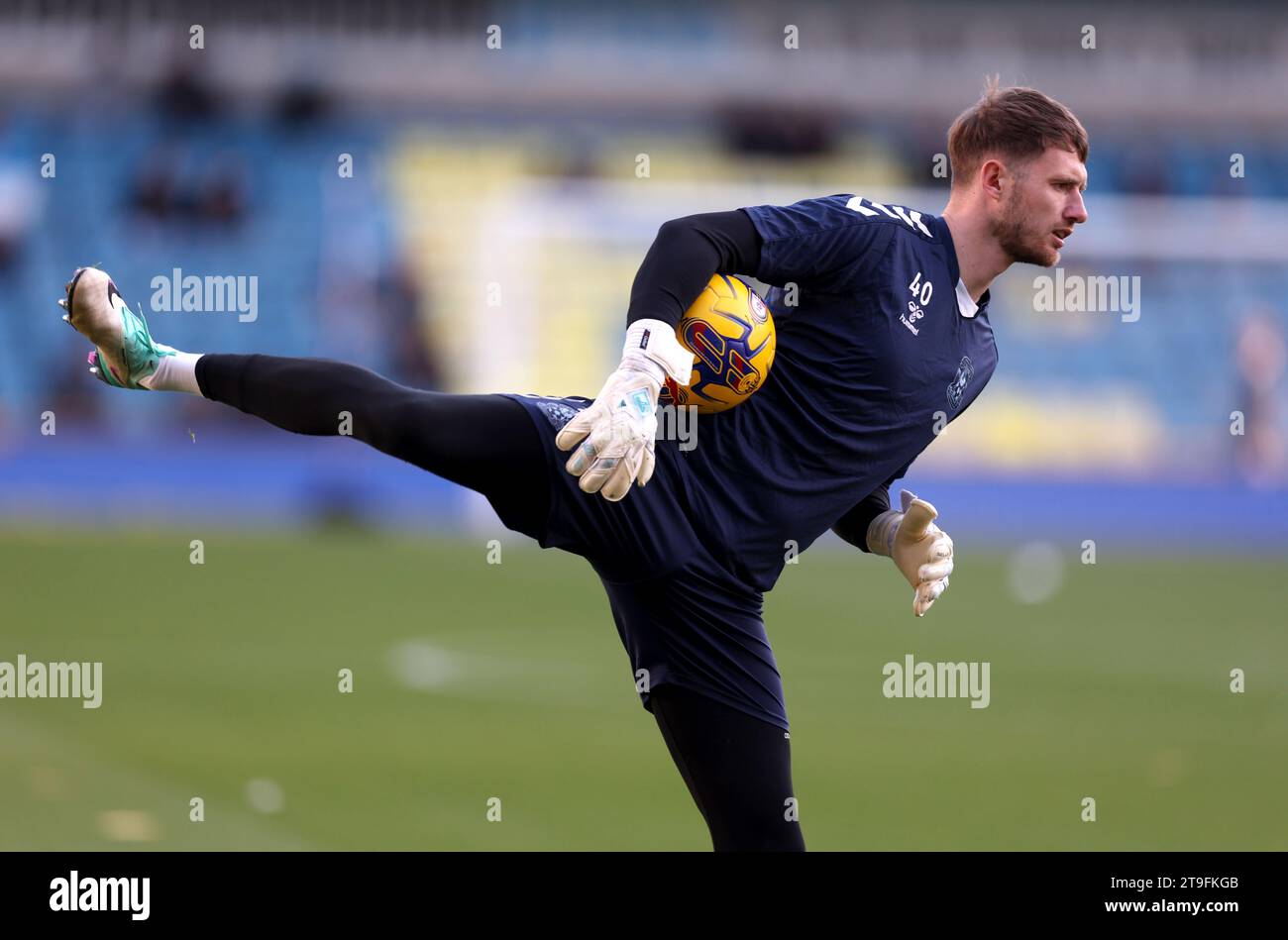 Coventry City goalkeeper Bradley Collins warming up before the Sky Bet ...