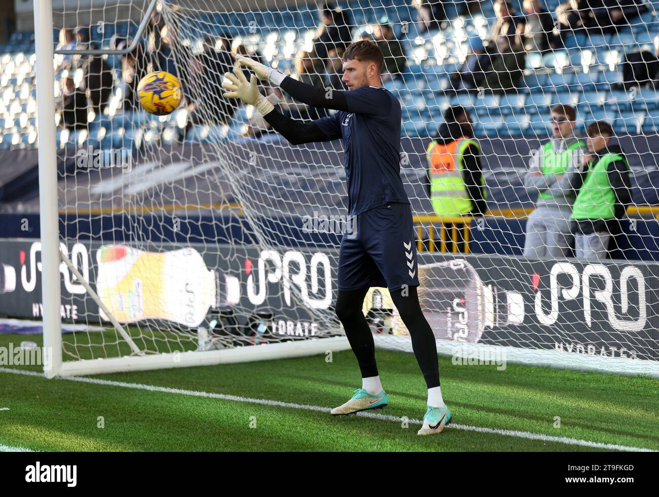Coventry City goalkeeper Bradley Collins warming up before the Sky Bet ...