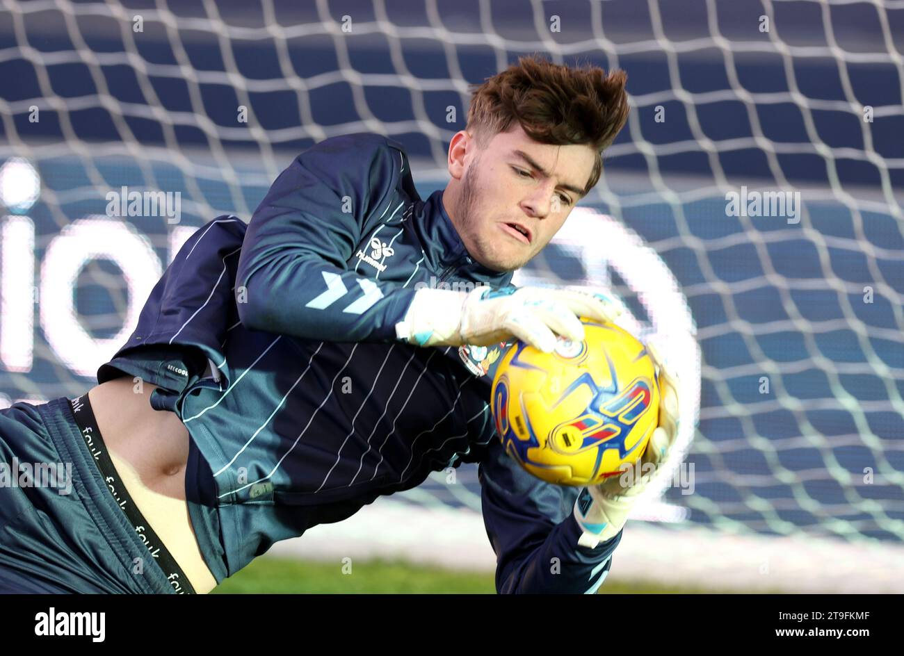Coventry City goalkeeper Luke Bell warming up before the Sky Bet ...