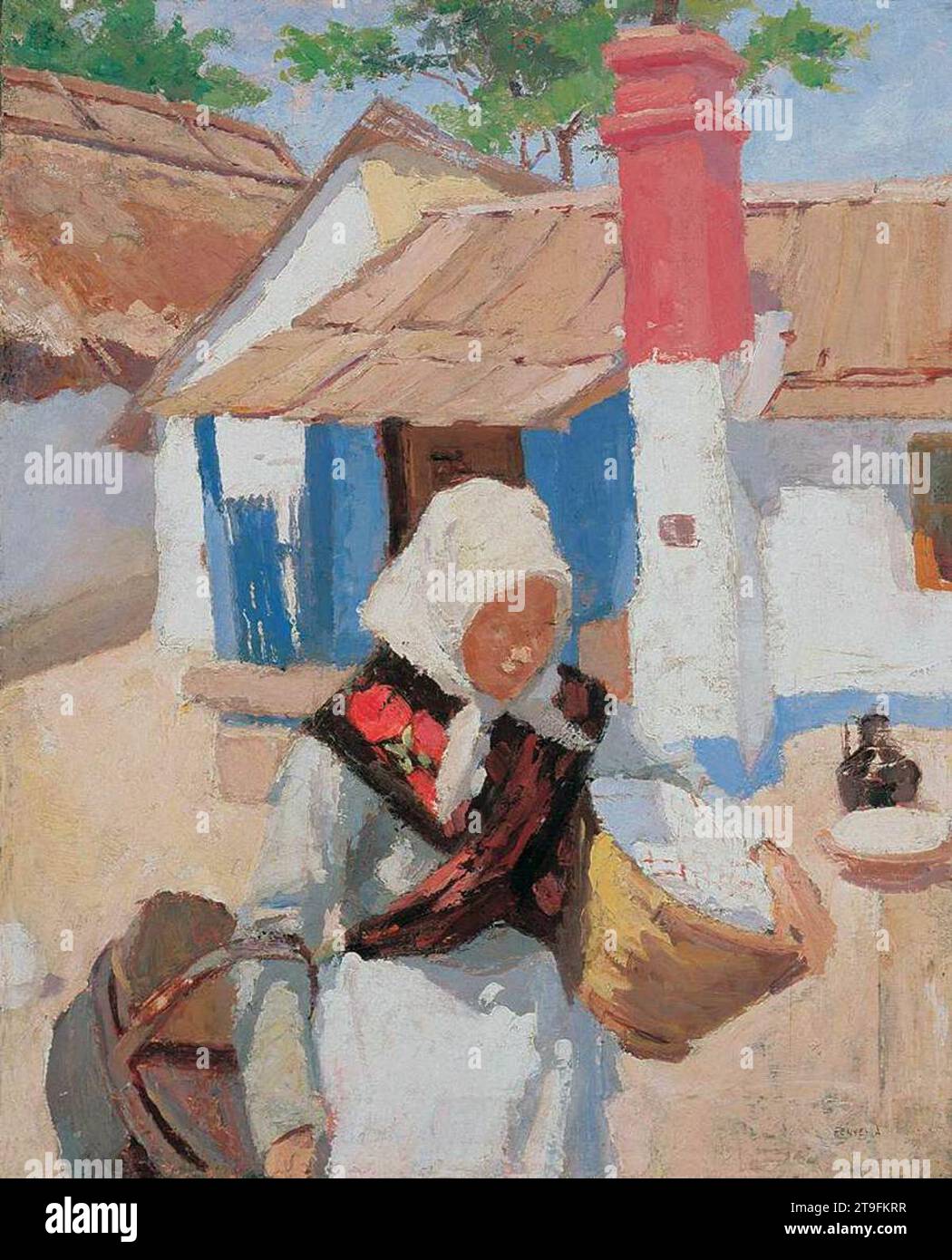 Peasant Girl Bringing Basket 1904 by Adolf Fenyes Stock Photo - Alamy