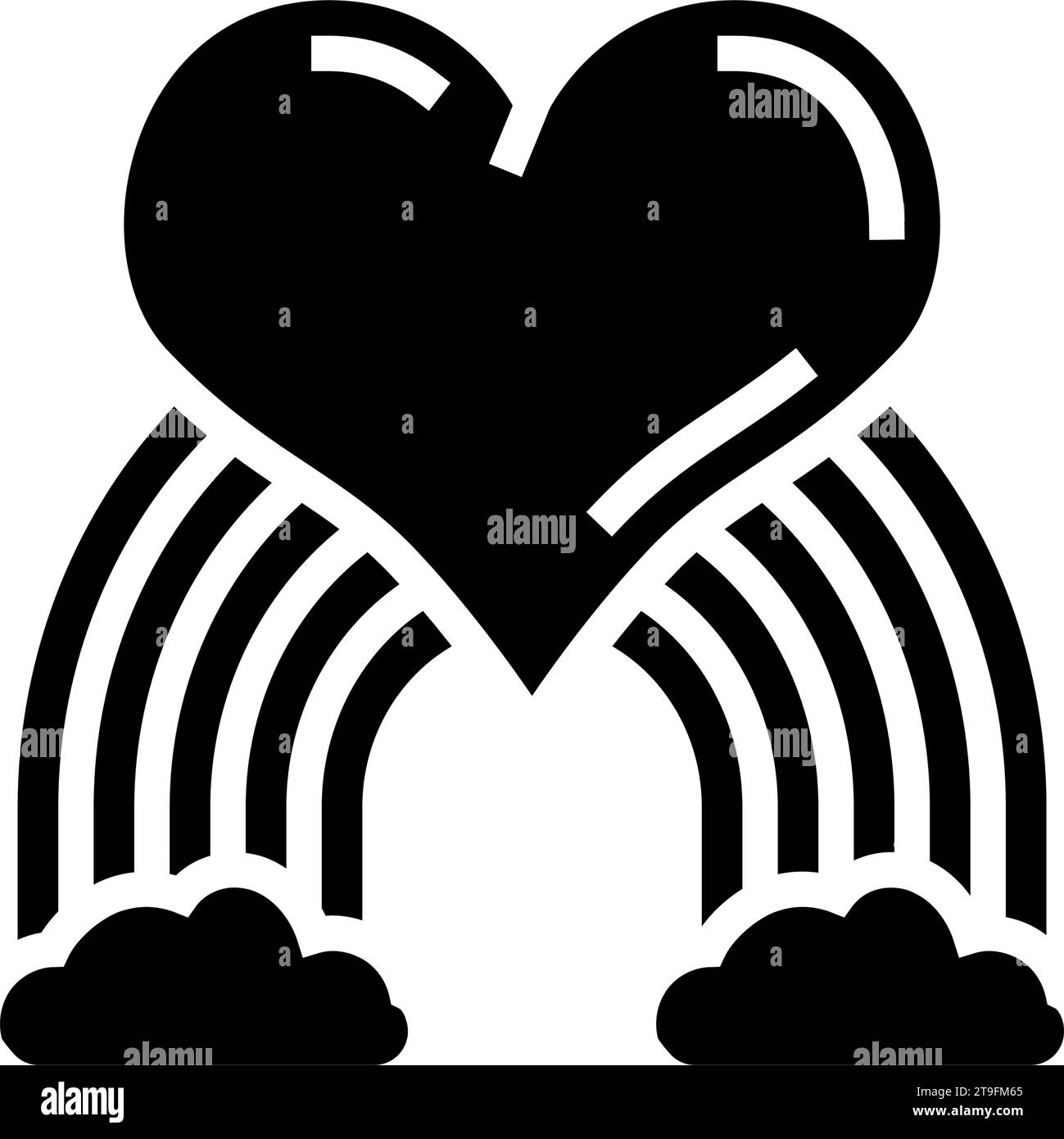 Cute rainbow hearts in Black and White Stock Photos & Images - Alamy
