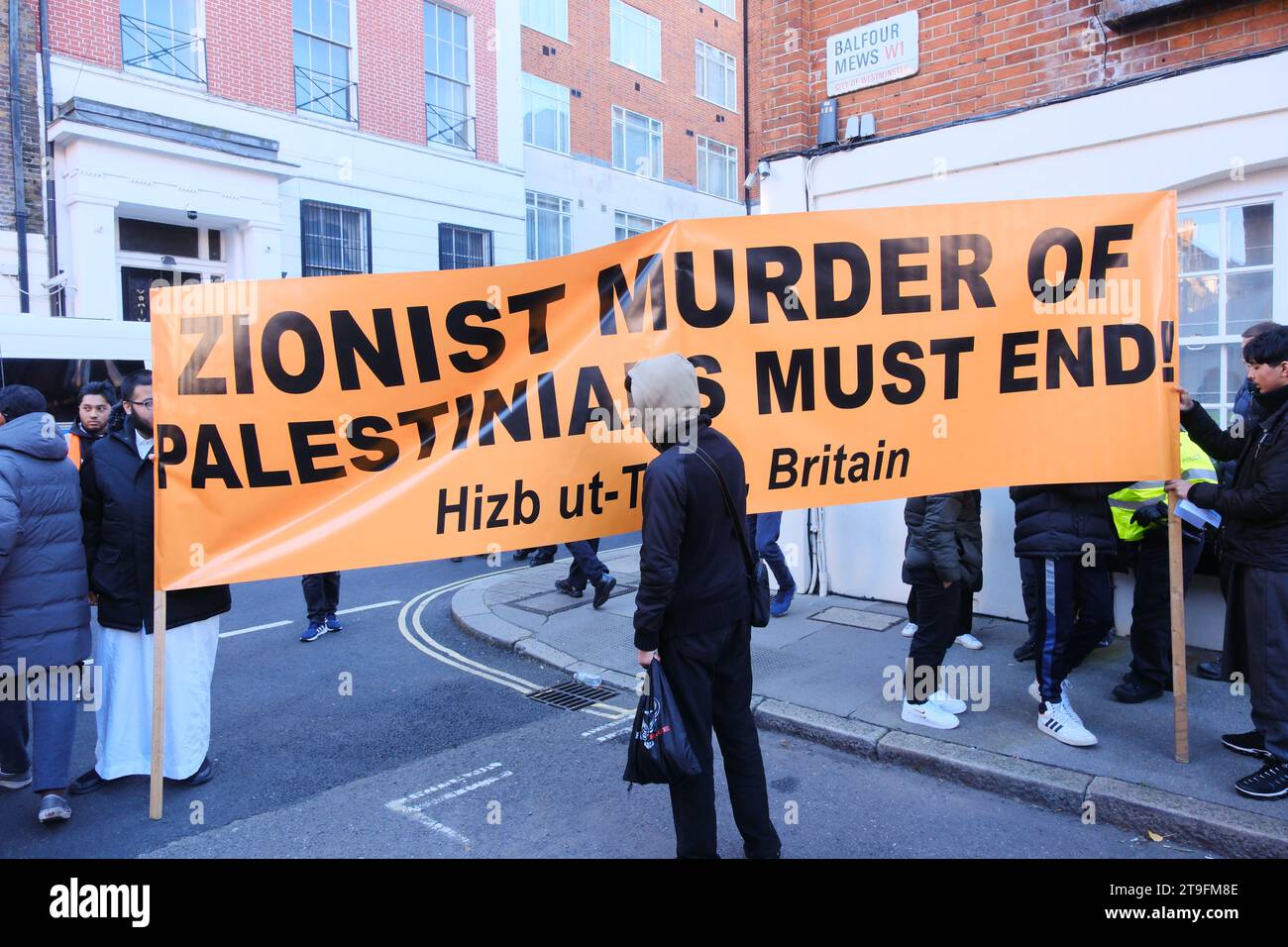 London, UK. 25th Nov 2023. Hizb ut-Tahrir Britain organised protest ...