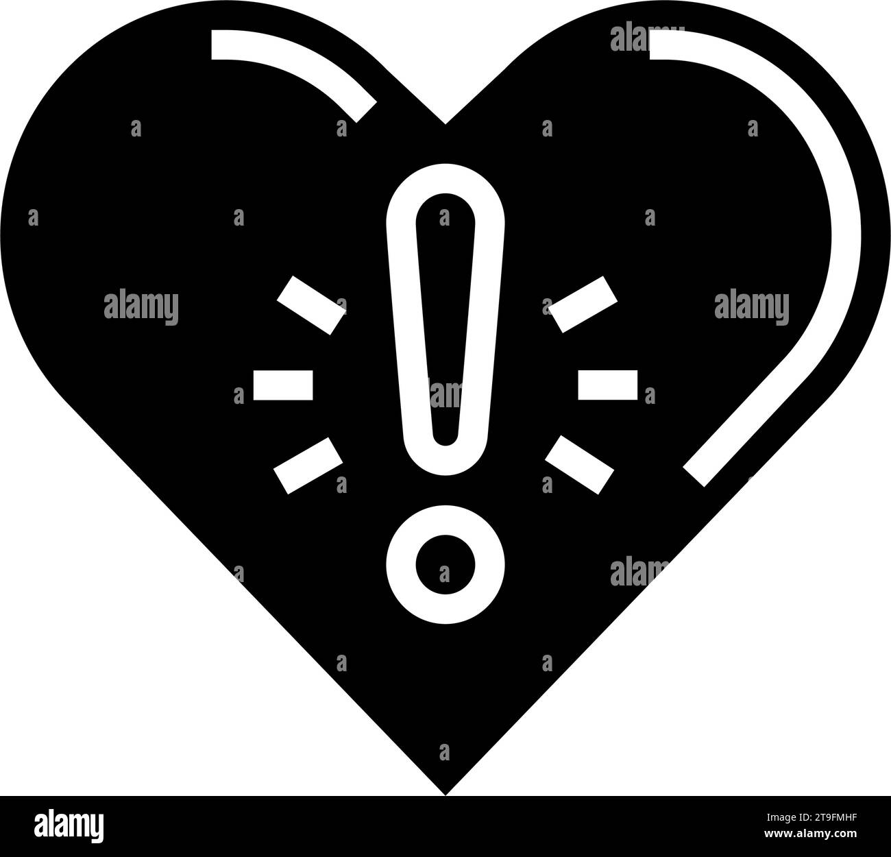 heart exclamation point glyph icon vector illustration Stock Vector ...