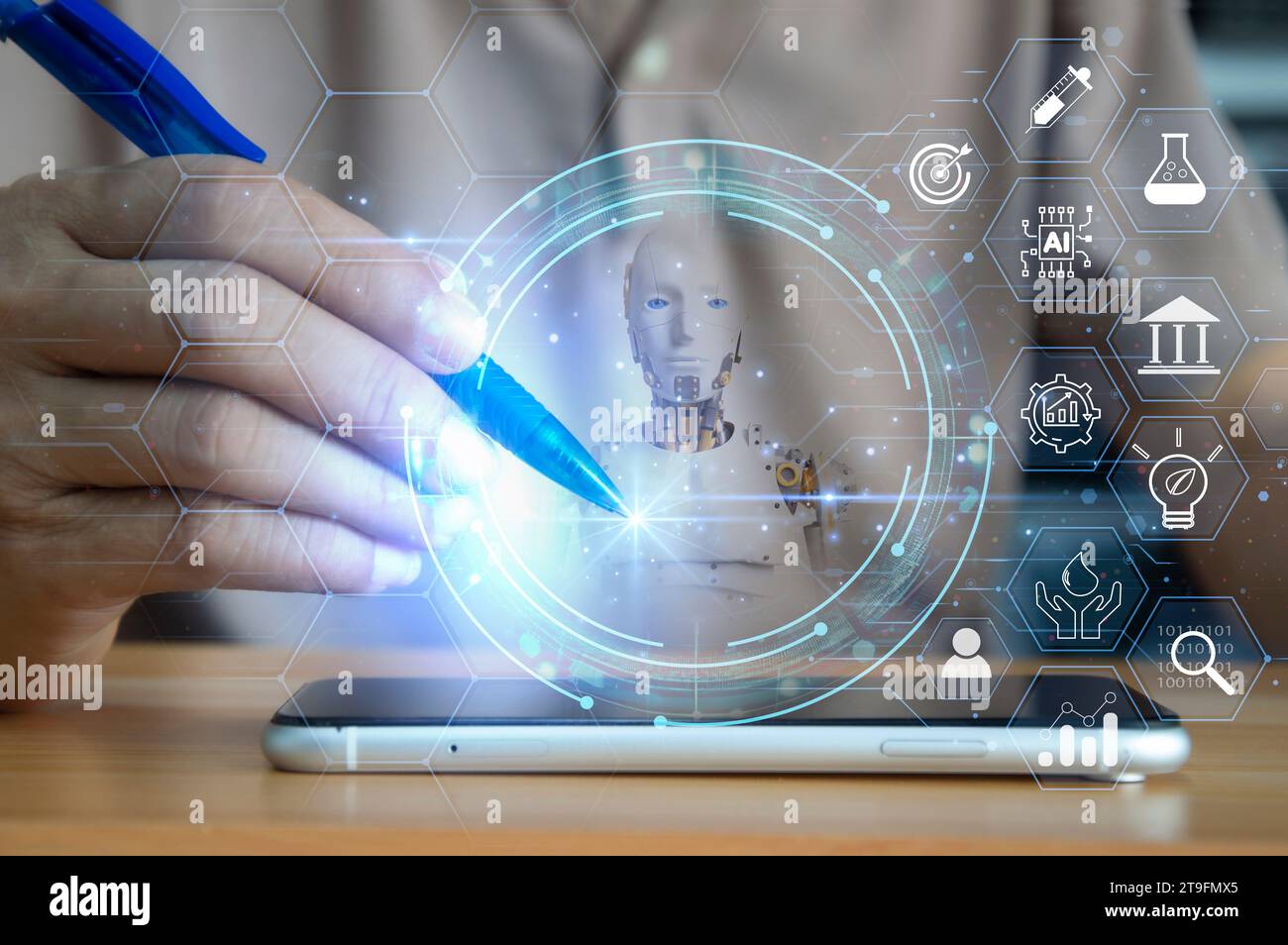 The concept of developing artificial intelligence and developing the ...