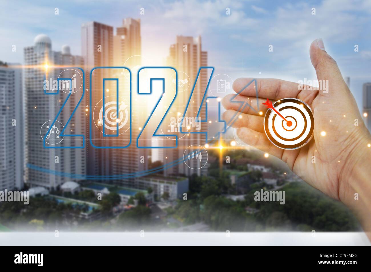 Business target trends for 2024. Analytical business people plan ...