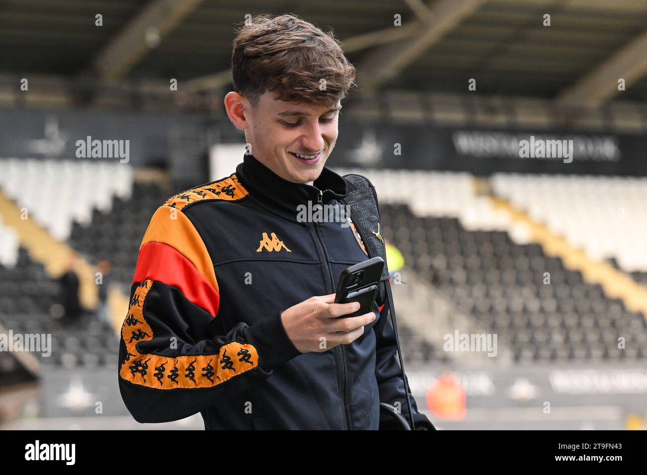 Tyler Morton #15 of Hull City arrives ahead of the Sky Bet Championship ...