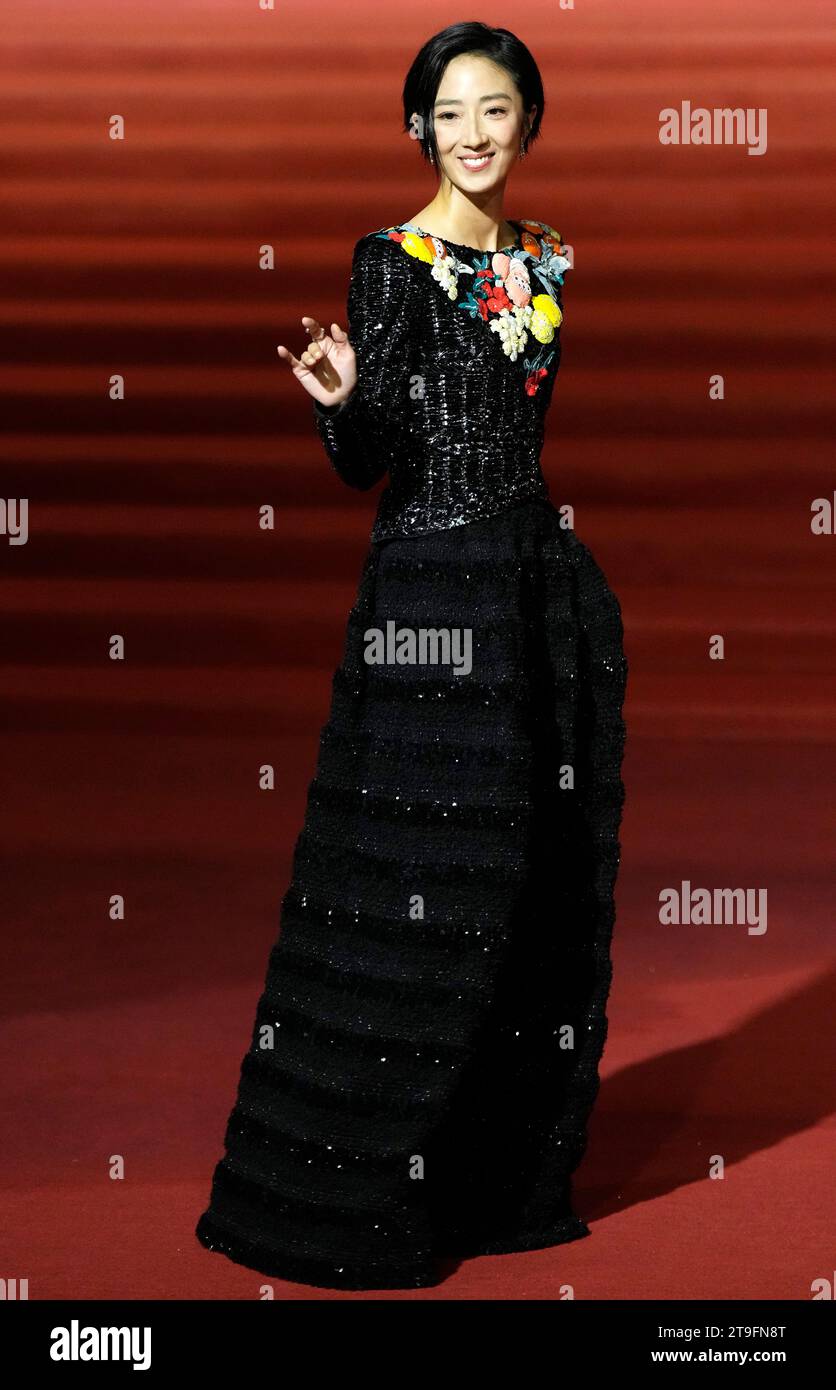Taiwanese actress Lin Chi-Ling arrives at the 60th Golden Horse Awards ...